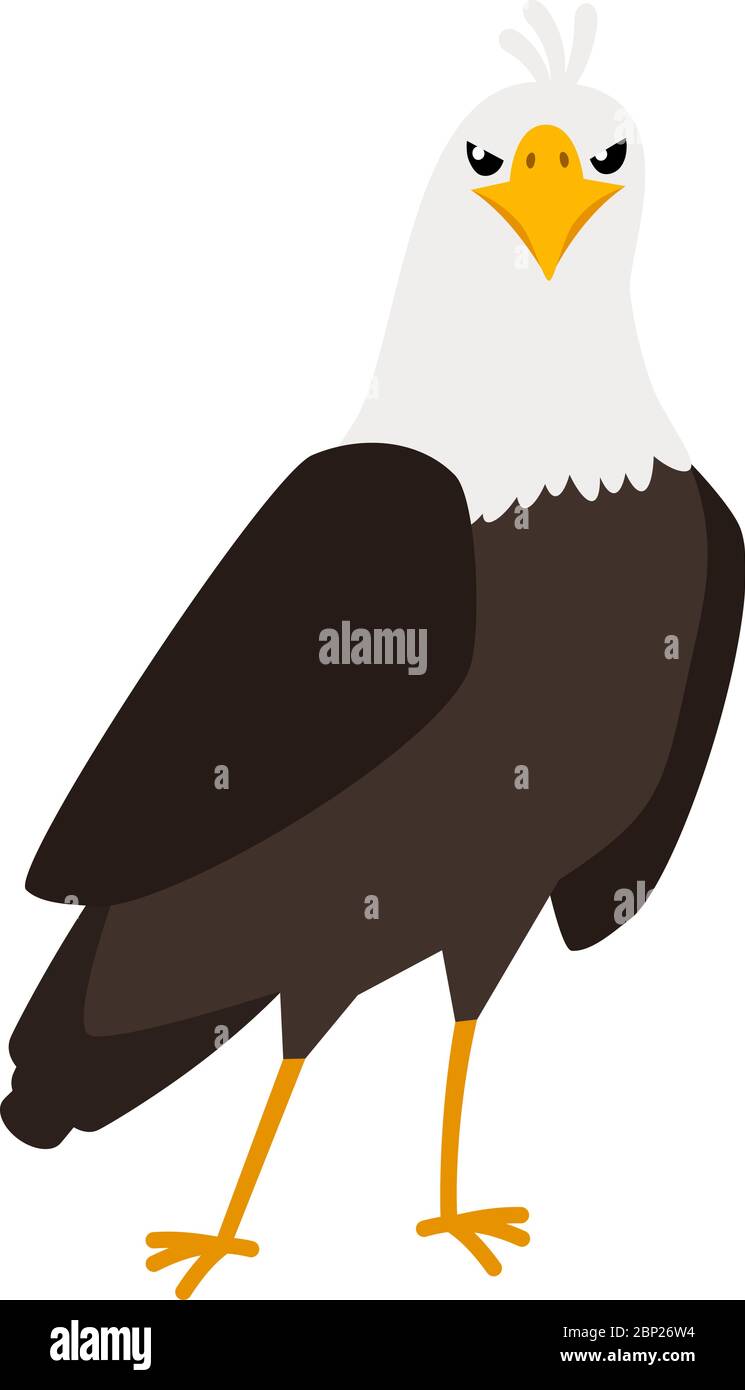 Adler Cartoon Vogel-Symbol auf weißem Hintergrund, Vektor-Illustration ...
