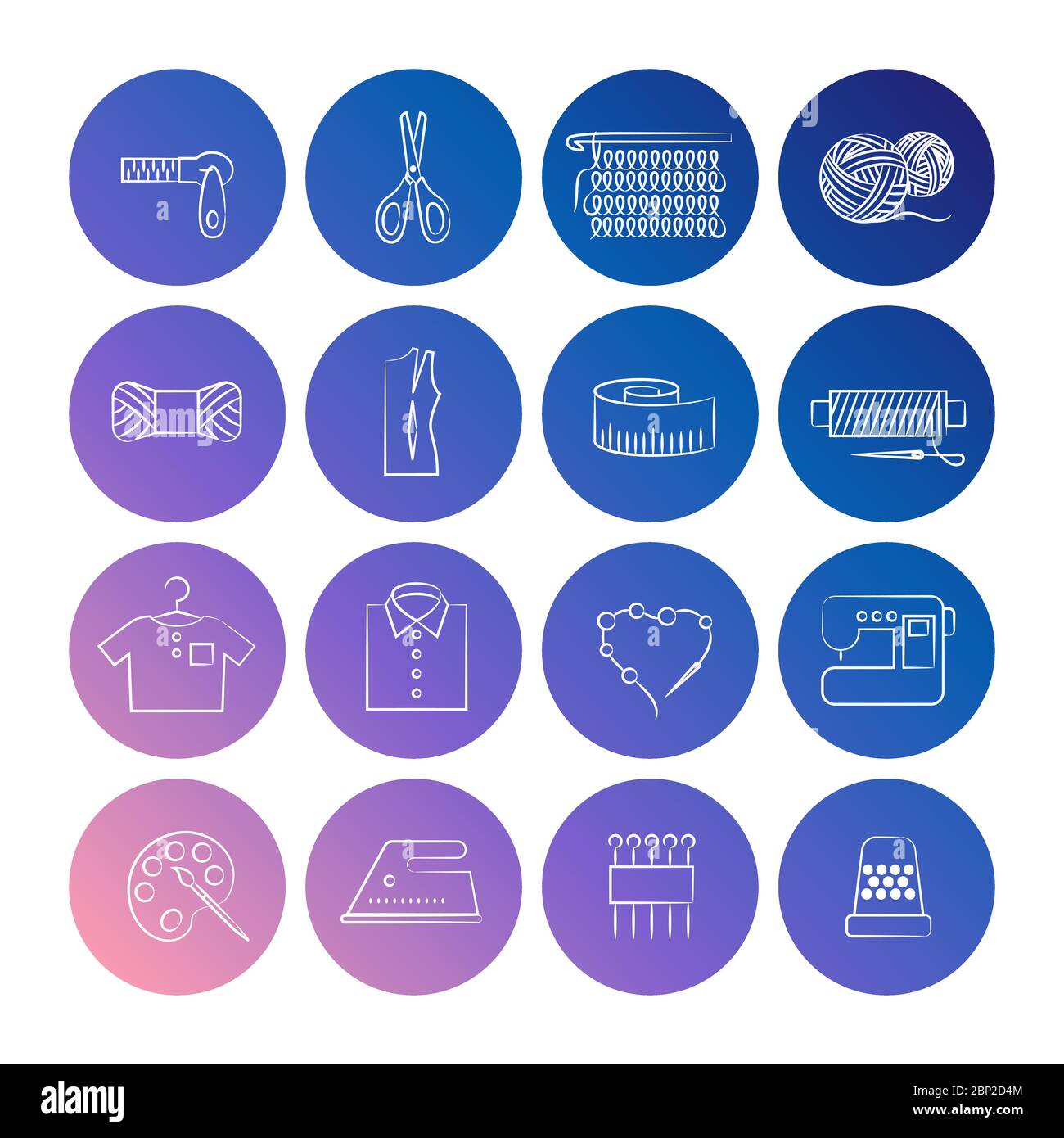 Symbole für die Bastelzeile sind gesetzt. Nähen und Häkeln, Stricken ...