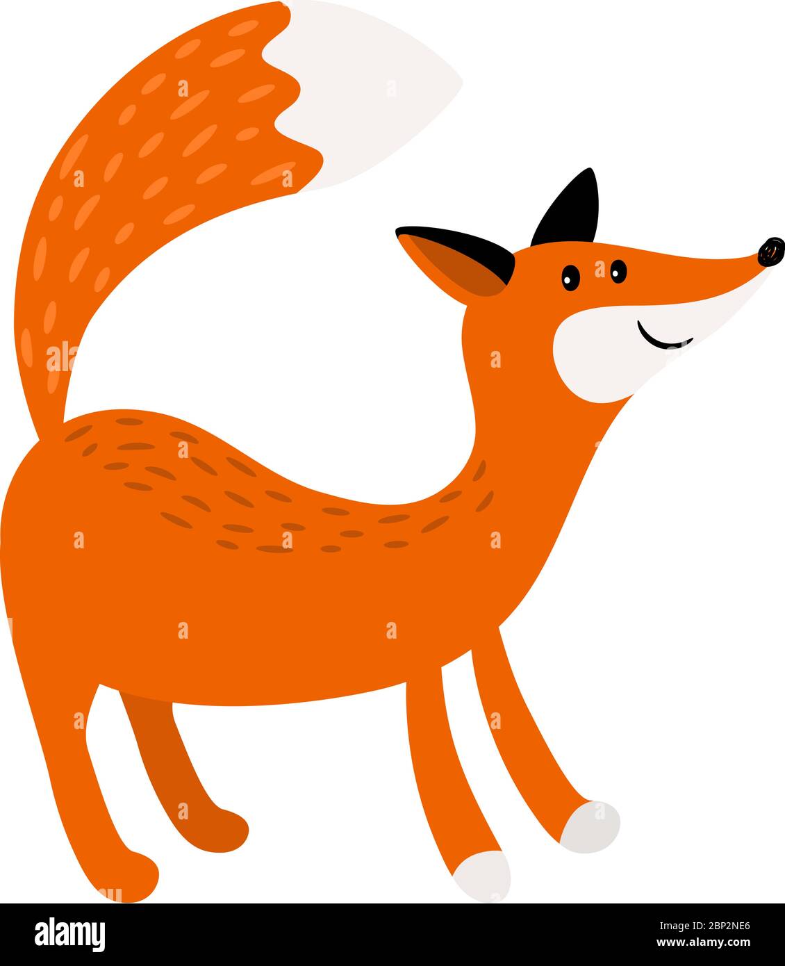Fuchs Cartoon Wald Tier Symbol auf weißem Hintergrund, Vektor ...