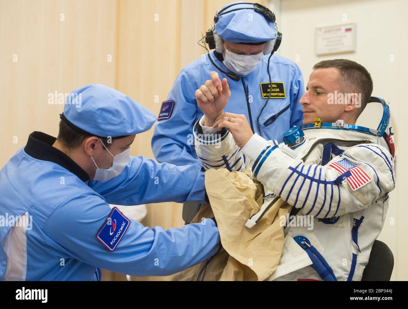 Am 20. Juli 2019 trafen NASA-Astronaut Drew Morgan, der russische ...