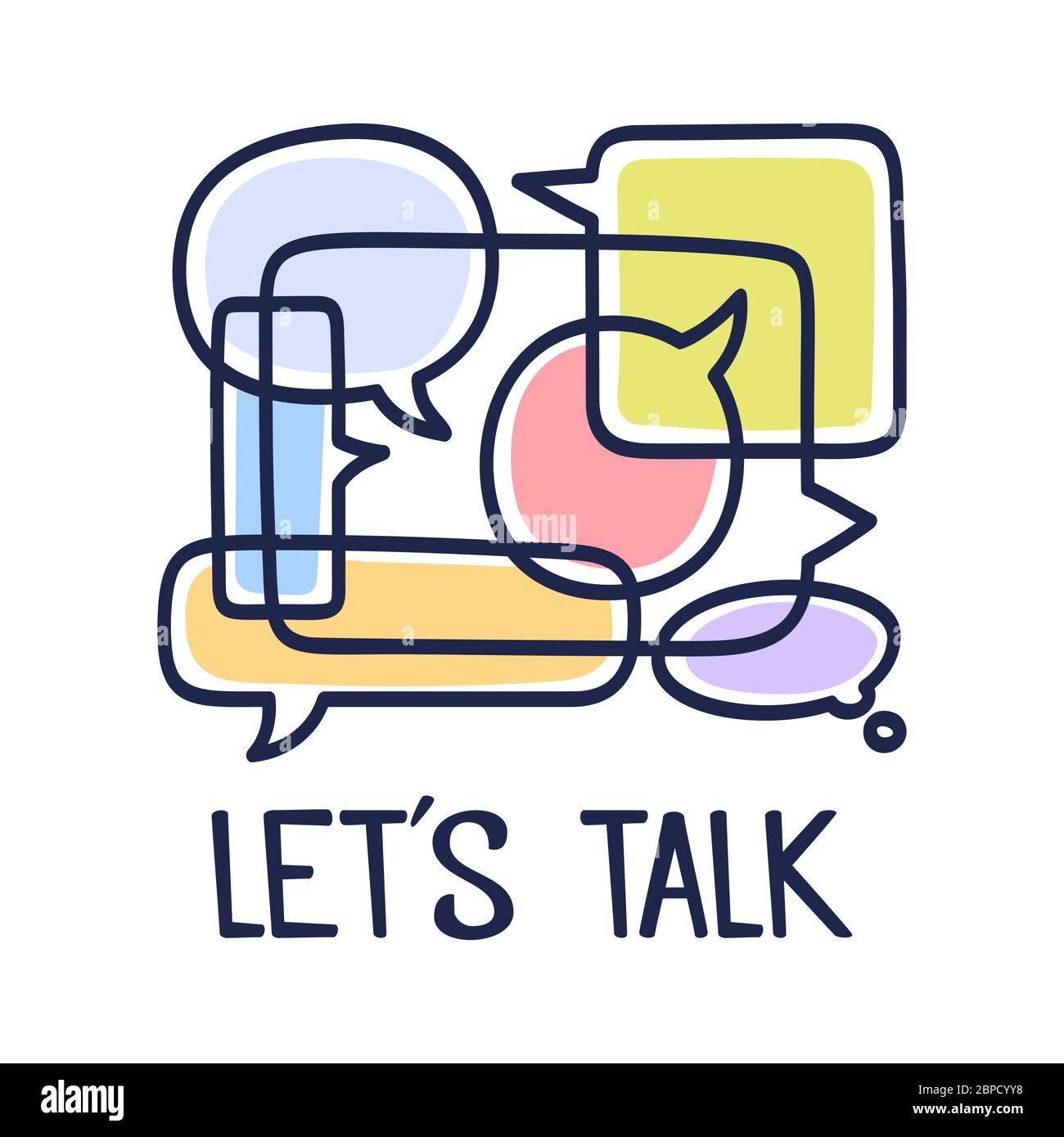 Vektor-Illustration Dialog Sprechblasen mit Symbolen und Text Lassen ...