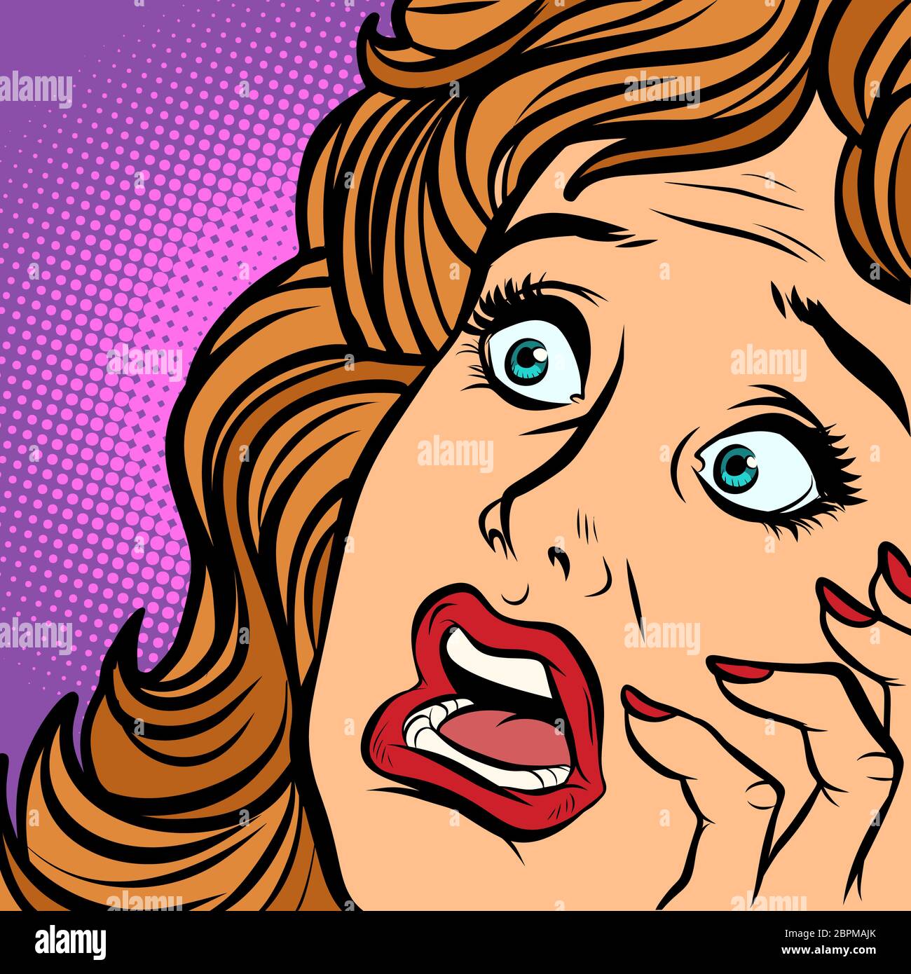 Frau Angst. Comic cartoon Pop Art retro Vektor Grafik Handzeichnung ...