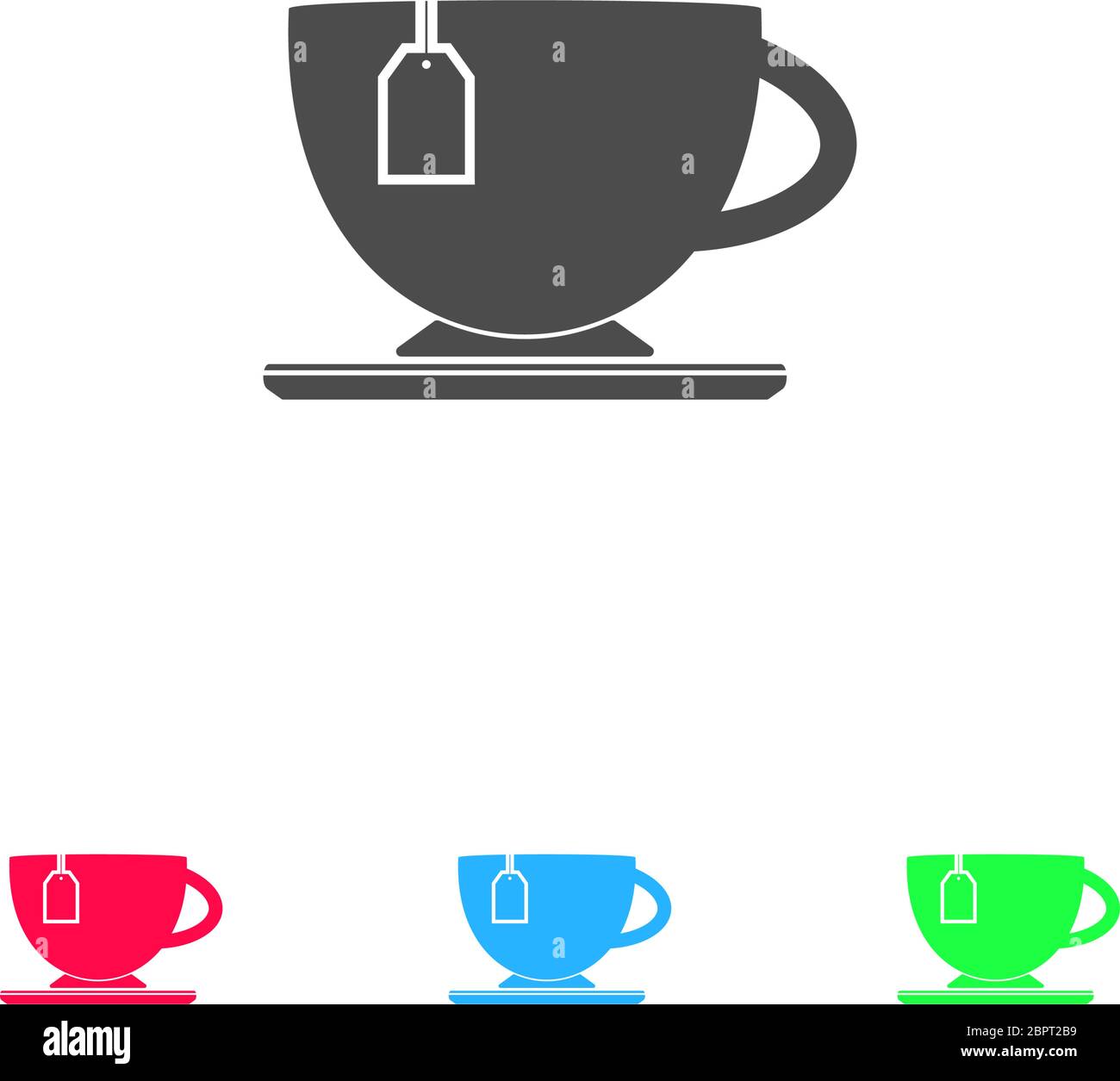 Tee-Symbol flach. Farbpiktogramm auf weißem Hintergrund. Vektor ...