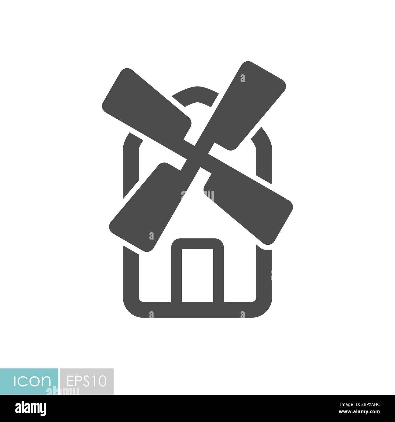 Mühle Flachbild-Symbol. Landwirtschaft unterzeichnen. Grafik Symbol für ...