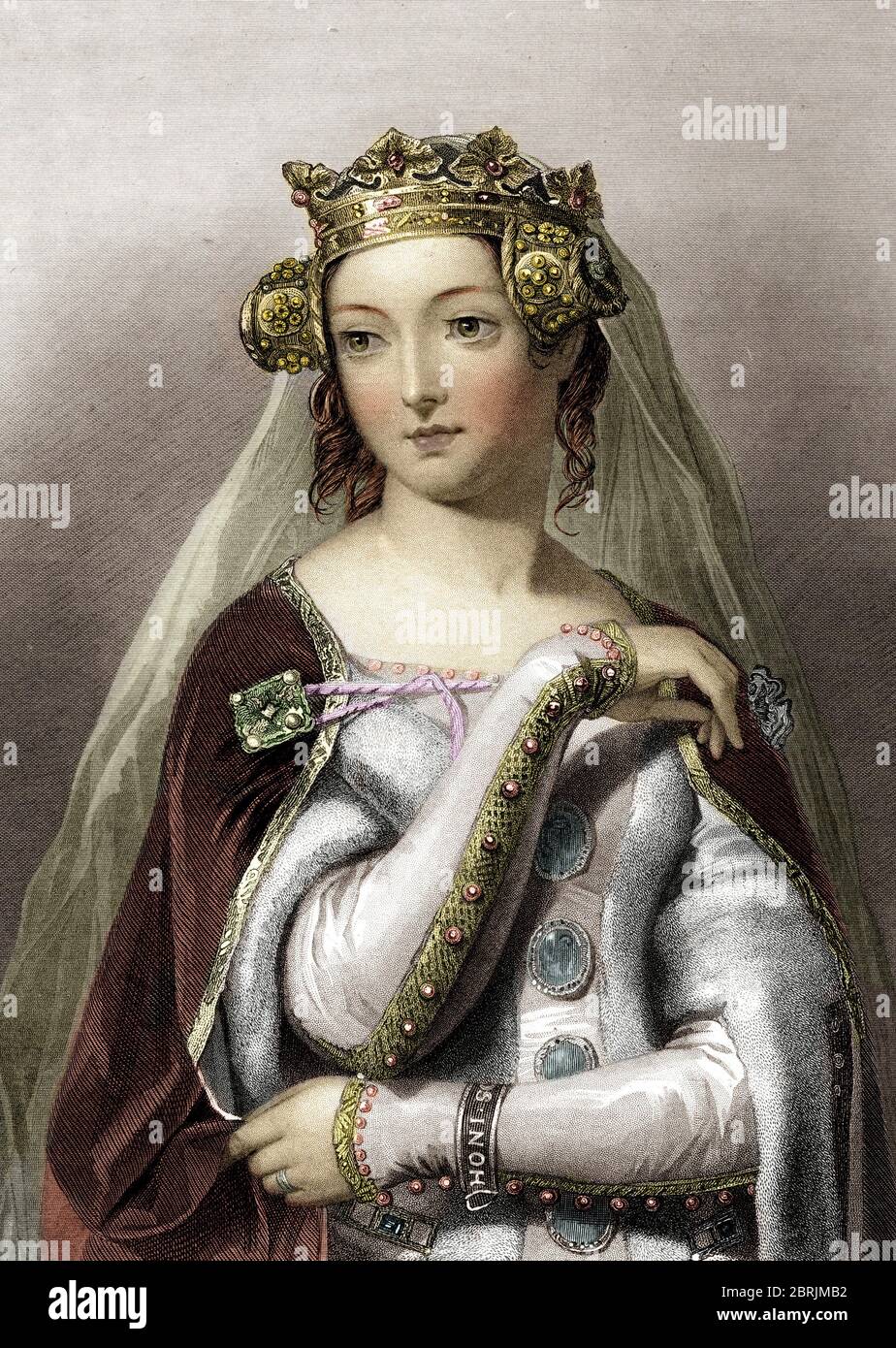 'Portrait de la reine d'Angleterre Philippa de Hainaut (1314-1369 ...