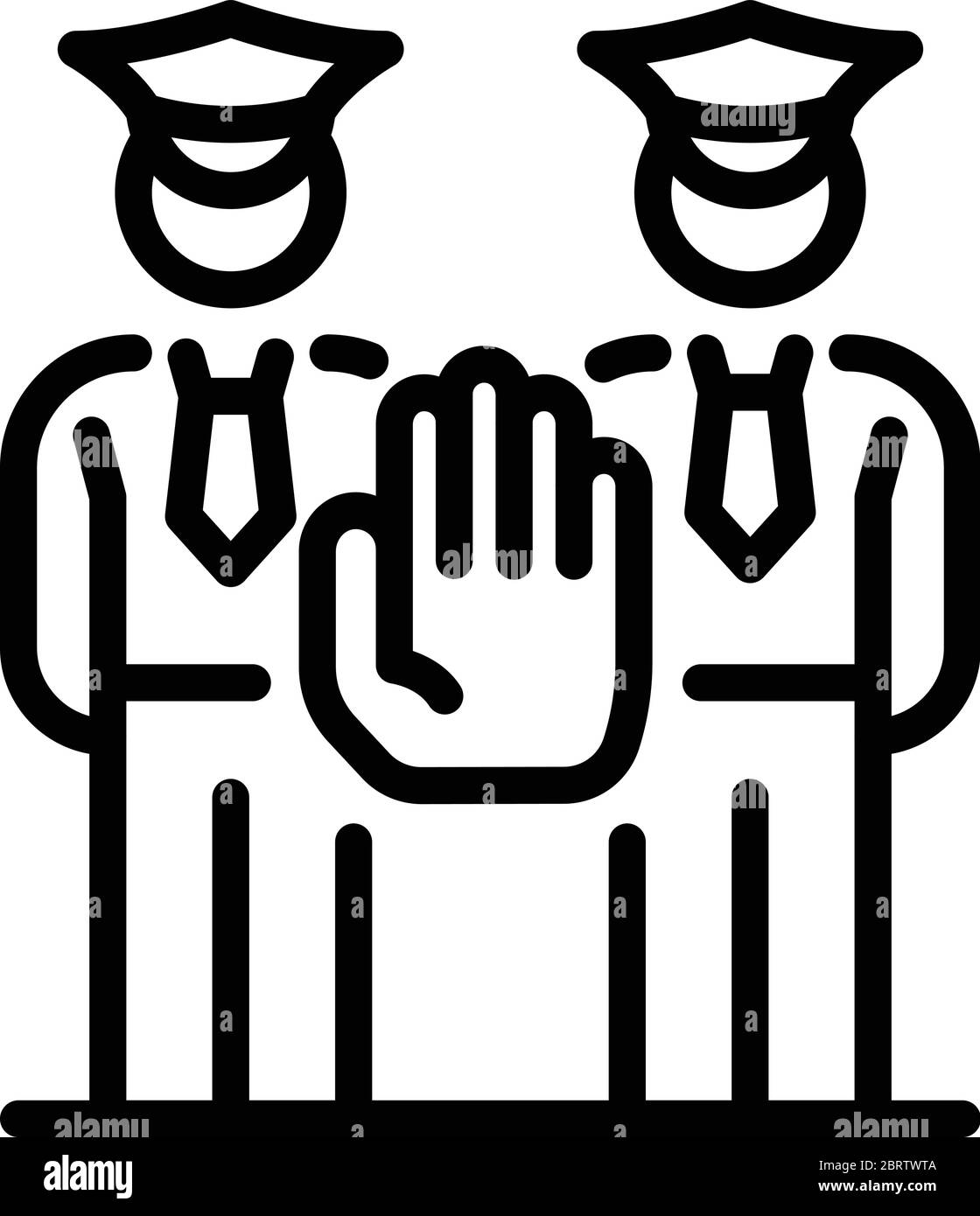 Stop Polizei Wache Symbol, Outline-Stil Stock-Vektorgrafik - Alamy