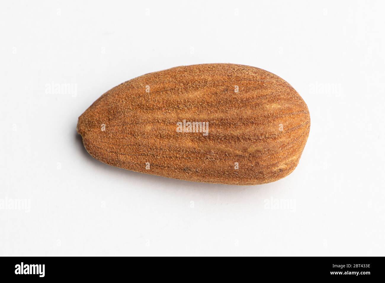 Eine große frische und leckere Mandel isoliert auf weißem Hintergrund ...