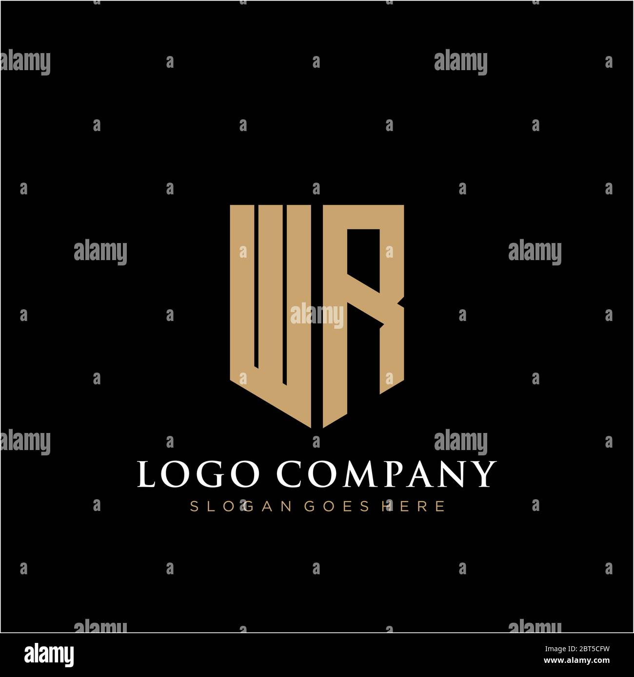 Vorlage für das ursprüngliche Logo des Letter WR-Logos Stock ...