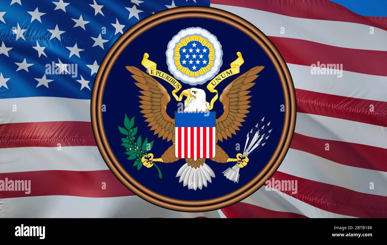 Amerikanischer Adler. Großes Siegel der Vereinigten Staaten auf US ...
