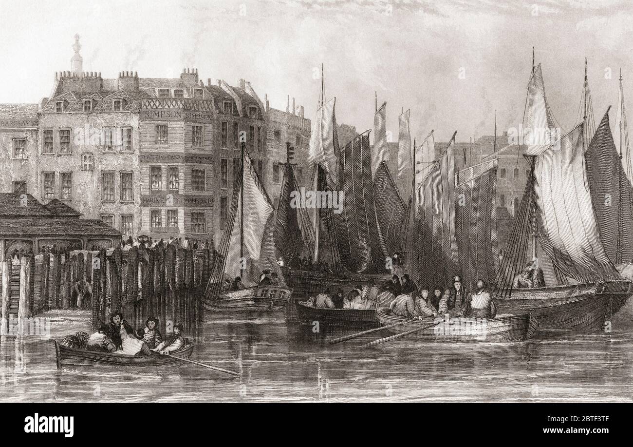 Billingsgate, London, England, 19. Jahrhundert. Aus der Geschichte ...