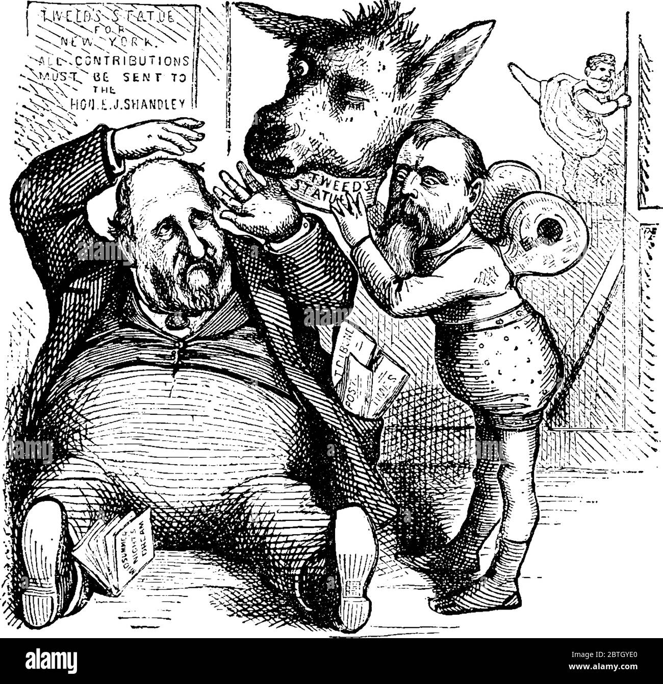 Diese Karikatur ist die Probe von Thomas Nast, zeigt William Magear ...