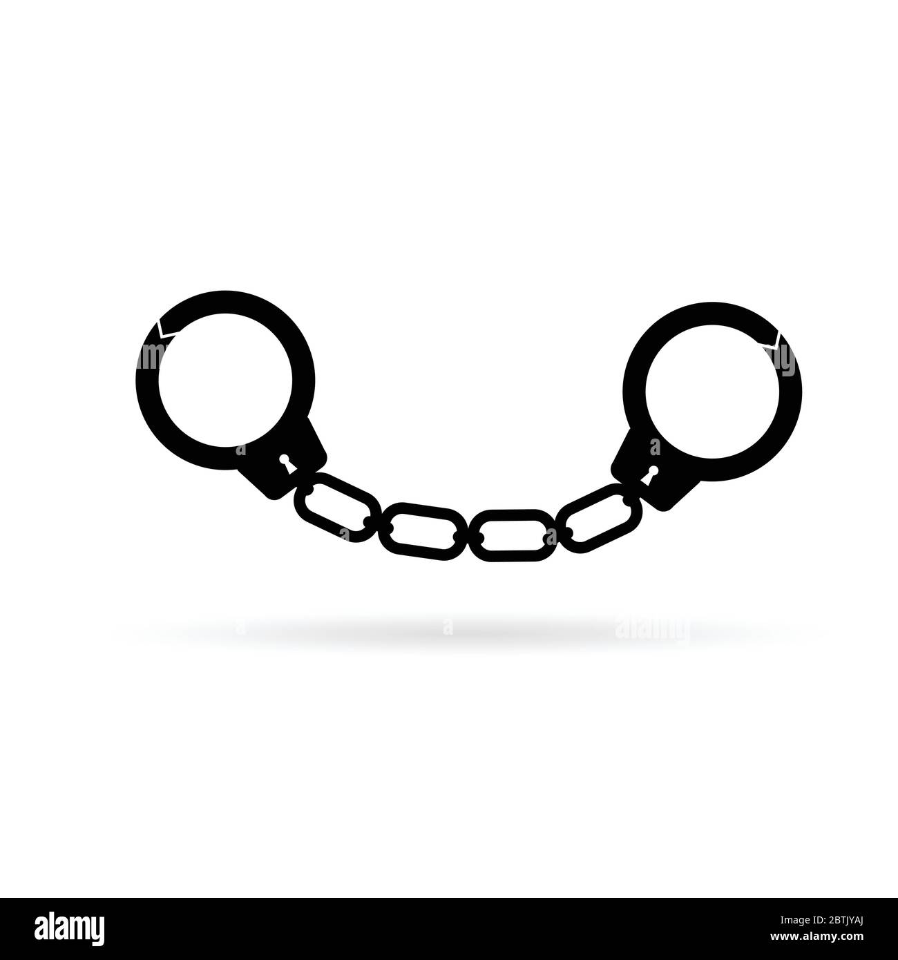 Handschellen Symbol Vektor-Grafik Illustration auf weiß Stock ...
