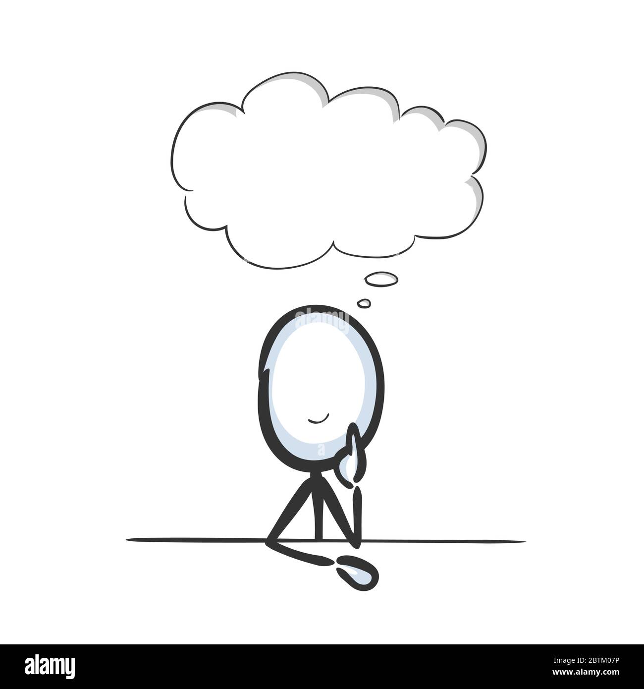 Träumen und sich vorstellen. Gedankenblase, Wolke. Denken Sie an gute Erinnerungen ...