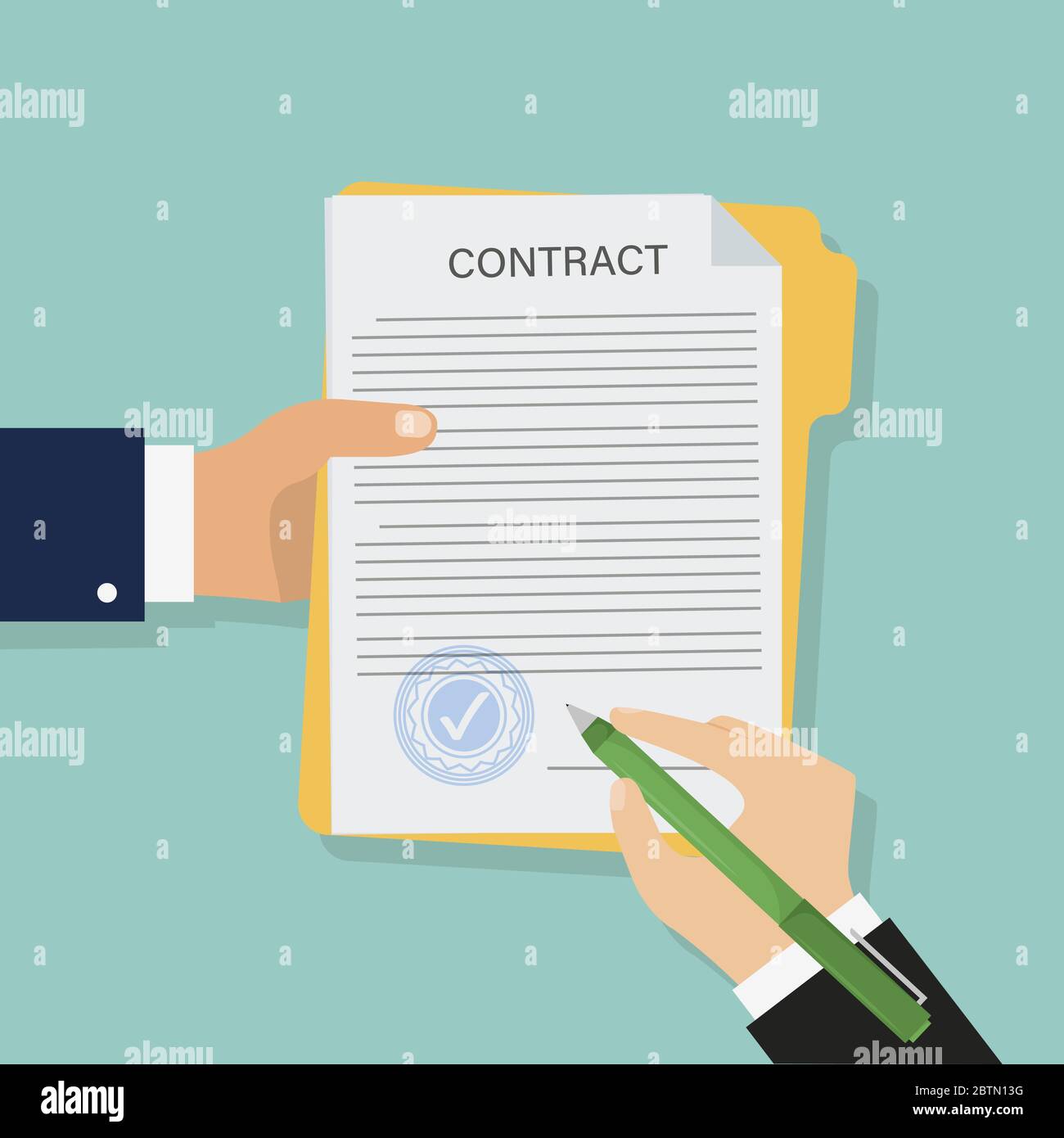 Document Contract Icon Cartoon Style Stockfotos und -bilder Kaufen ...