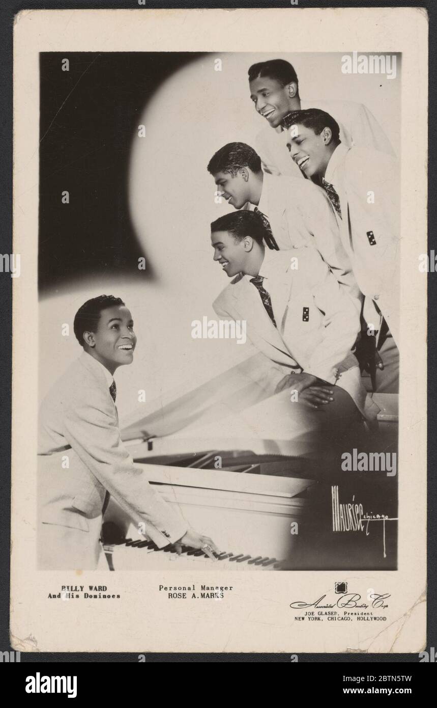 Fotopostkarte von Billy ward und seinen Dominoes mit Autogrammen. Eine ...