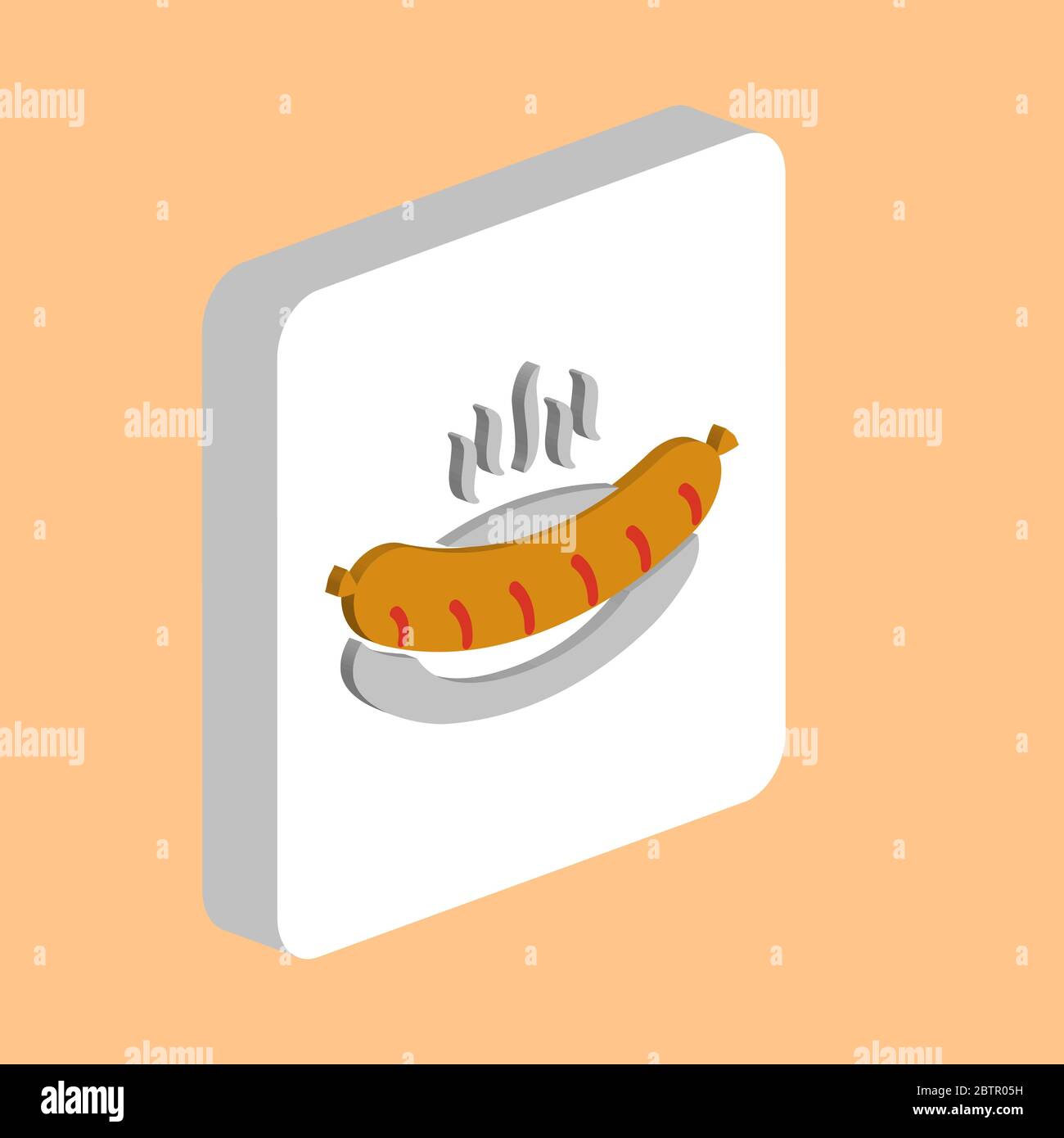 Heiße Wurst in Platte einfache Vektor-Symbol. Illustration Symbol ...