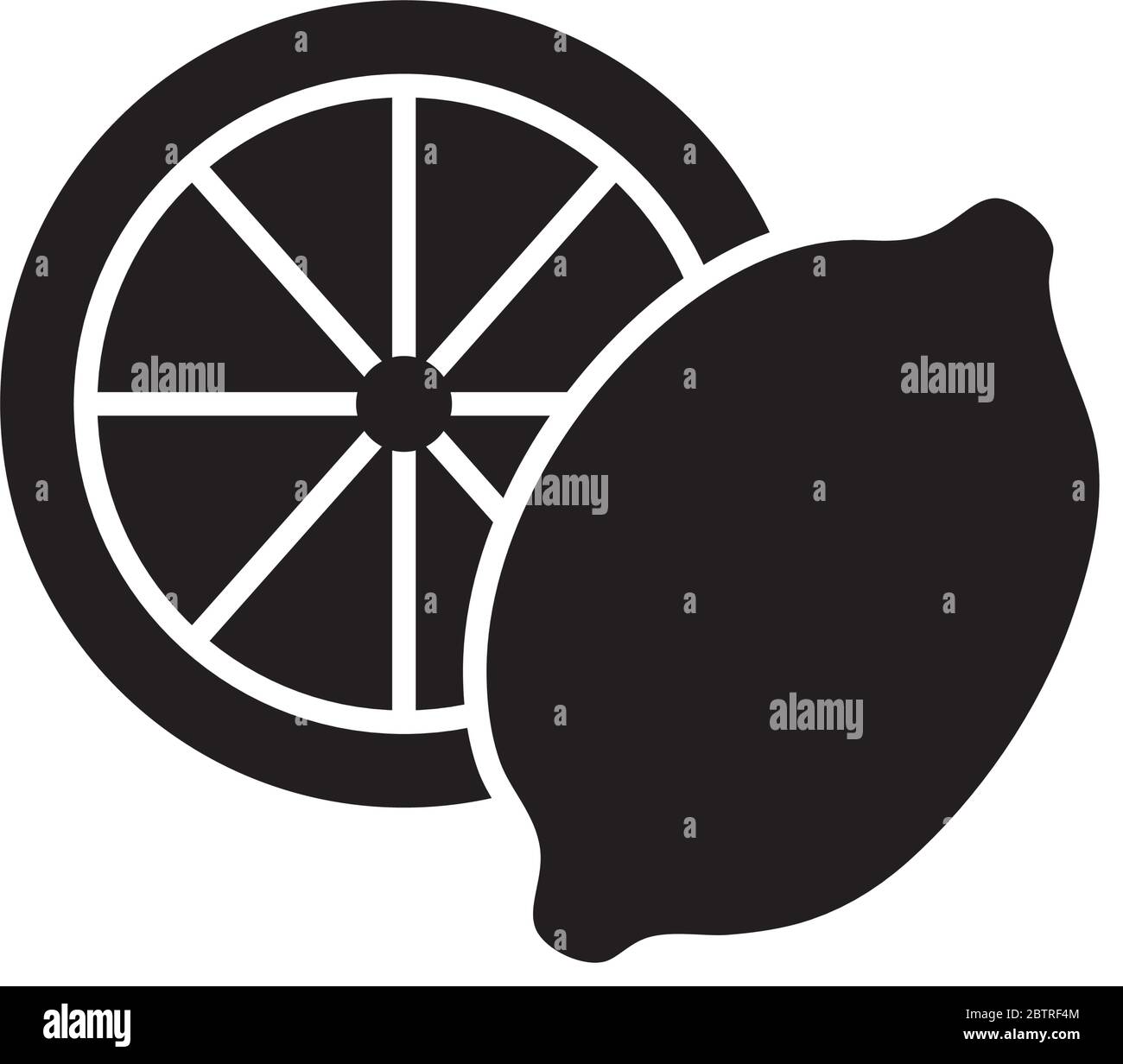 Zitrone Frucht Symbol über weißem Hintergrund, Silhouette Stil, Vektor ...