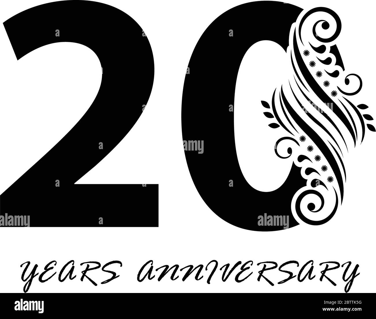 20 Jahre Jubiläum Vektor, Stil für Feier, Logo Vorlage Stock ...