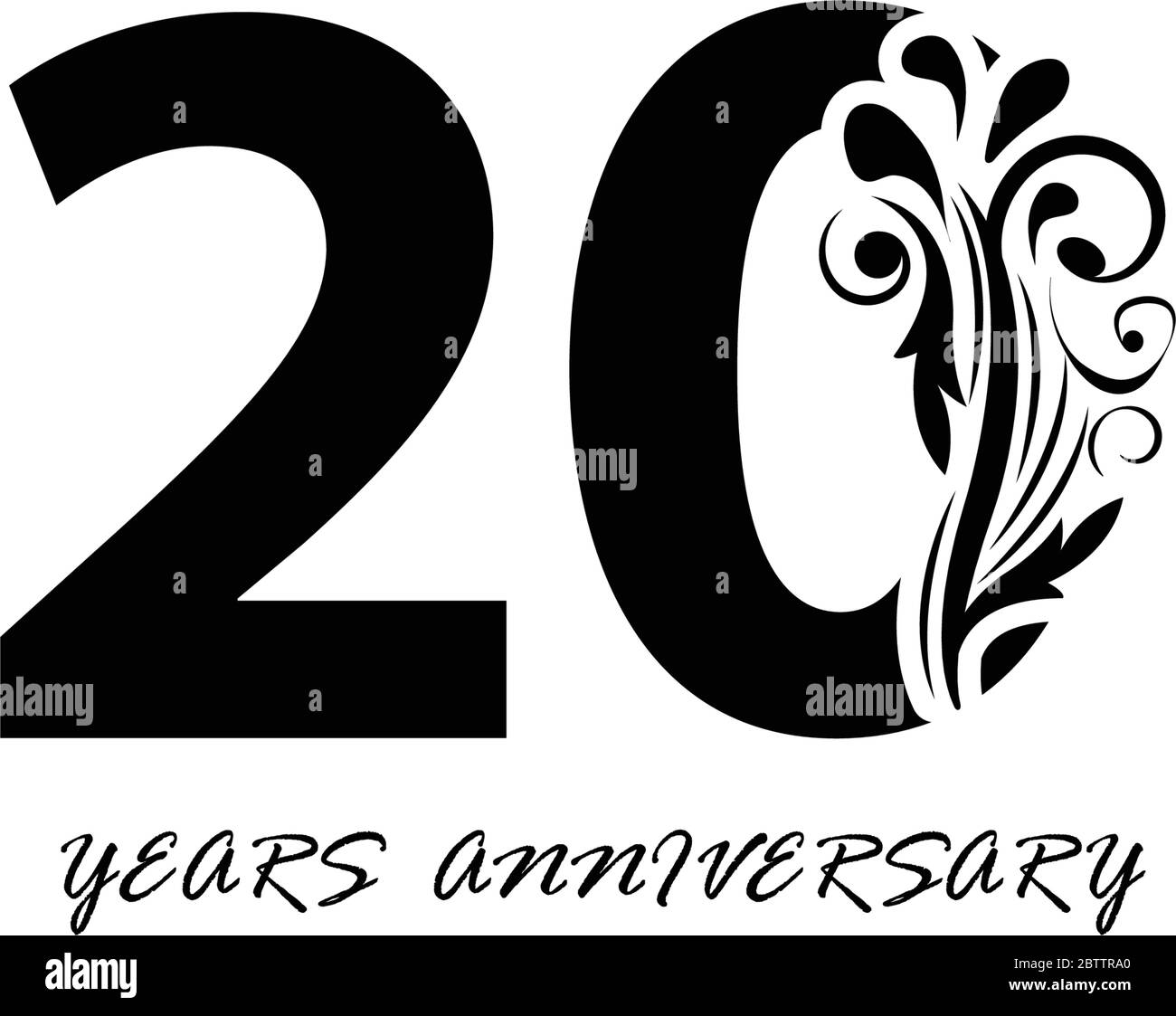 20 Jahre Jubiläum Vektor, Stil für Feier, Logo Vorlage Stock ...