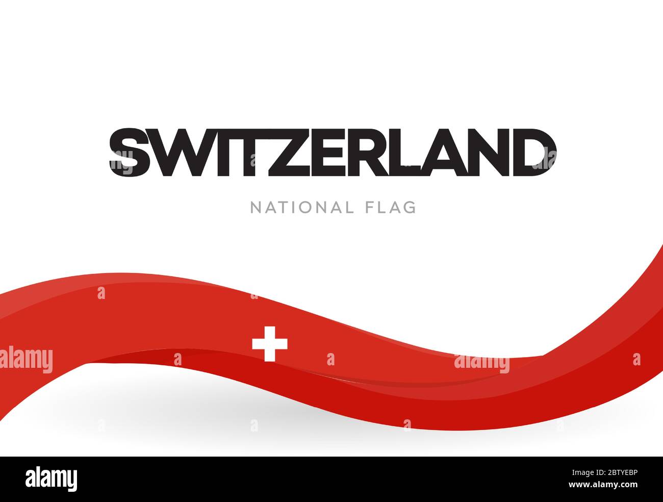 Schweiz winkendes Flaggen-Banner. Schweizer Bund patriotische rote Band ...