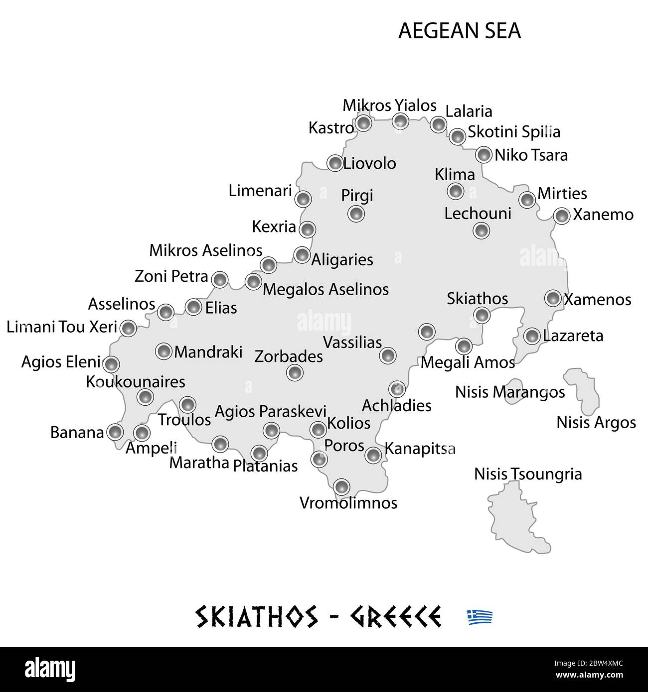 Skiathos karte -Fotos und -Bildmaterial in hoher Auflösung – Alamy