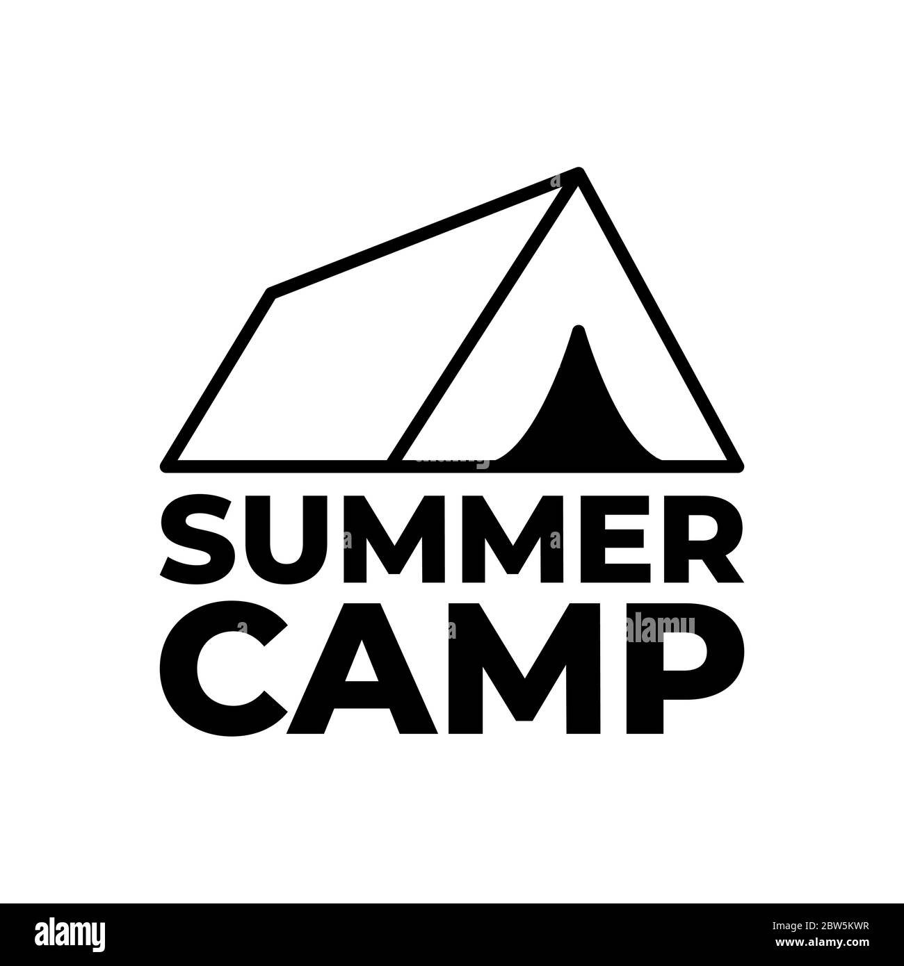 Wald Camping Logo Emblem Vektor-Illustration. Outdoor-Abenteuer ...