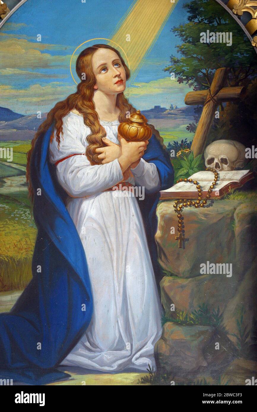 Heilige Maria Magdalena, Altarbild in der Pfarrkirche der Heiligen Maria Magdalena in Sopje ...