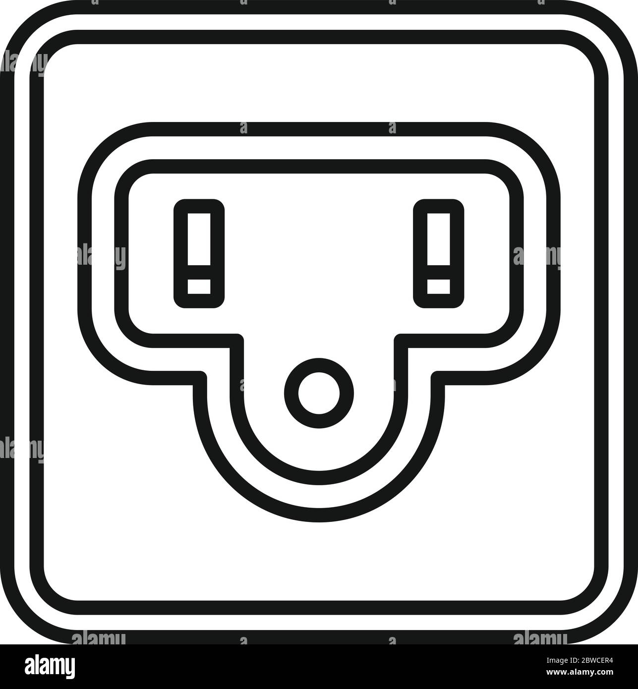 Symbol für die Steckdose Typ b. Umriss Typ b Steckdose Vektor-Symbol ...