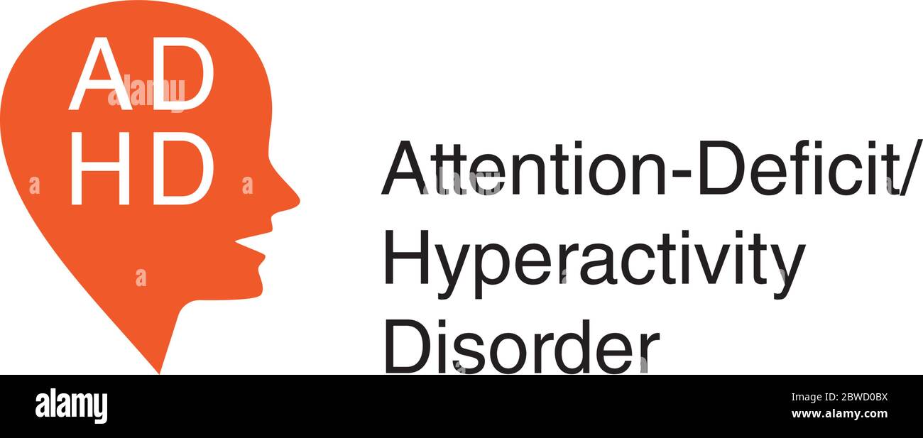 Adhs Aufmerksamkeits-Defizit-Syndrom. Medizinische Symbol Produkt Label ...