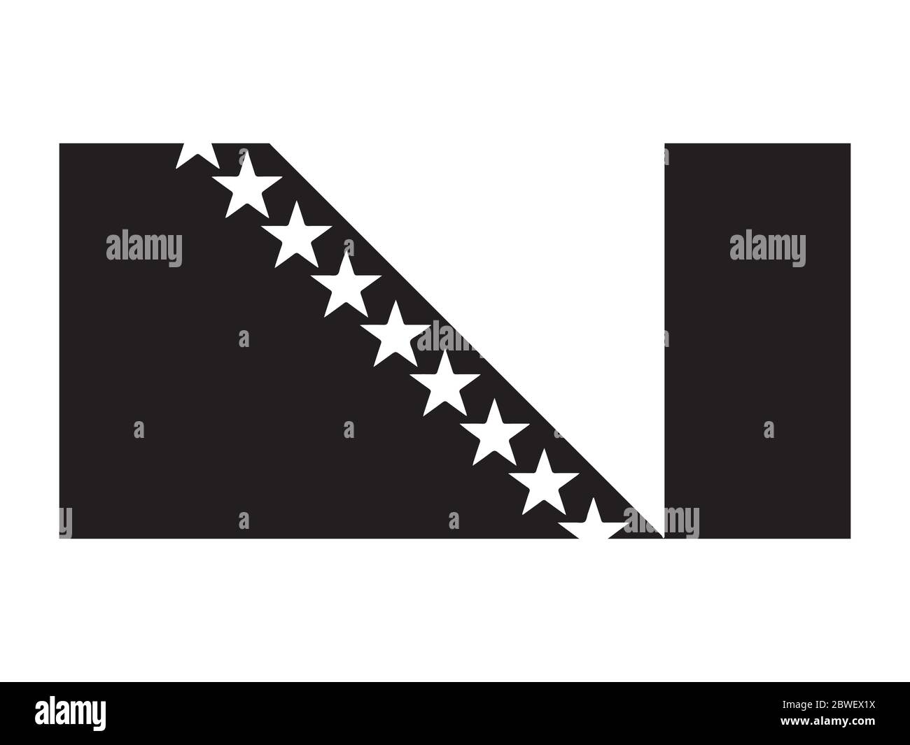 Bosnien und Herzegowina Flagge Schwarz und Weiß. Banner Mit ... Bosnien und Herzegowina Flagge Schwarz und Weiß. Banner Mit ...
