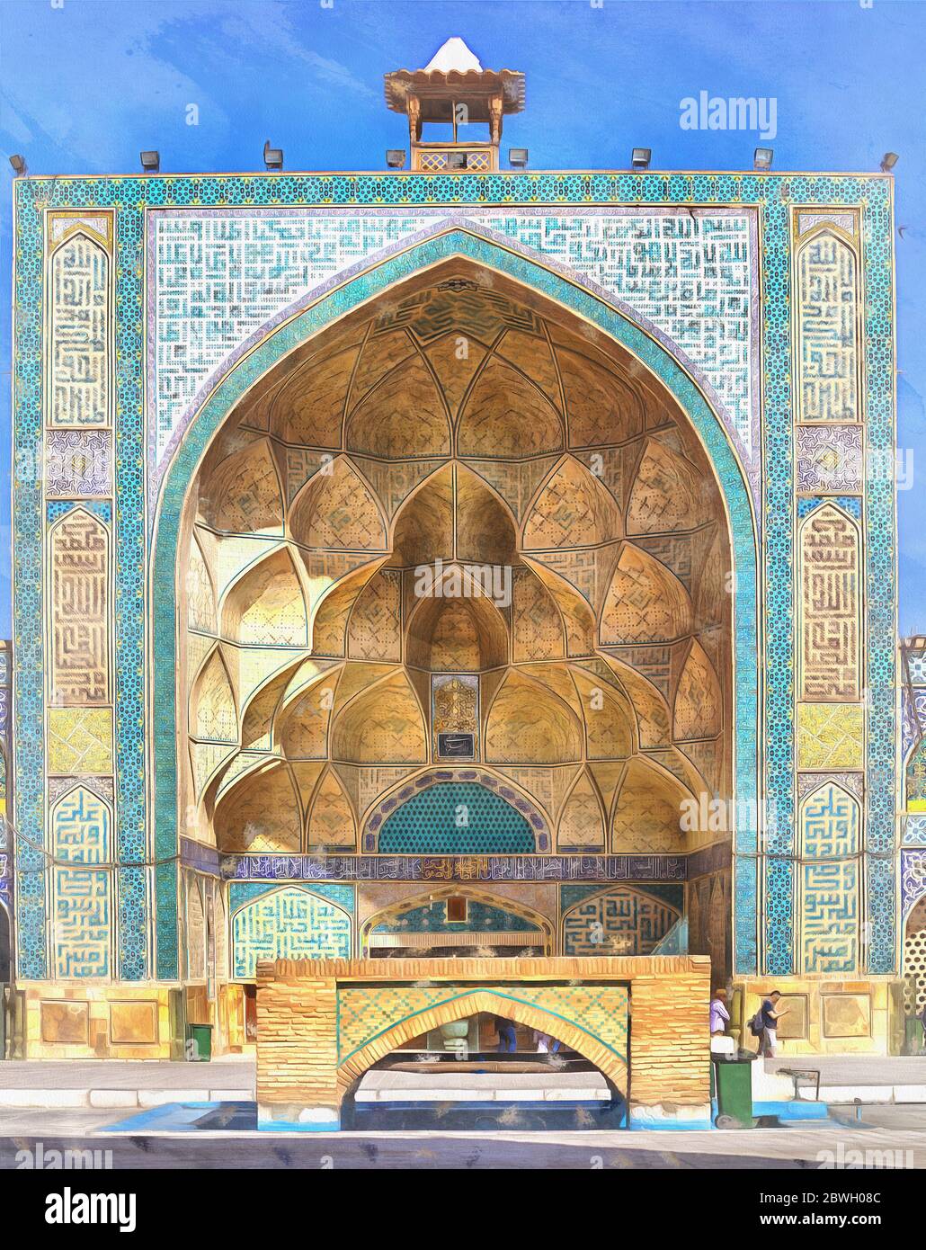 Jameh Moschee Bunte Malerei, Isfahan, Isfahan Provinz, Iran ...