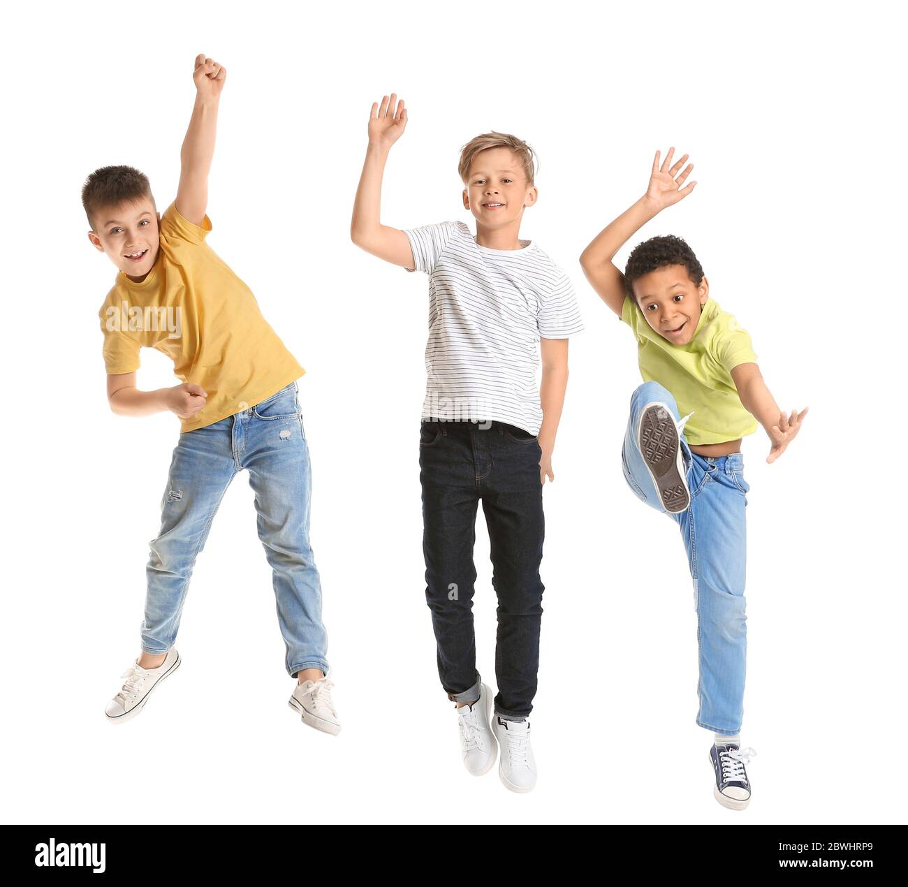 Springende kinder Ausgeschnittene Stockfotos und -bilder - Alamy