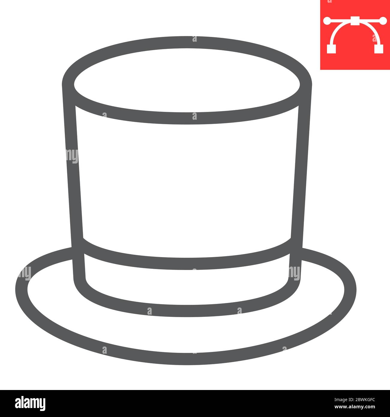 Zylinder Hut Linie Symbol, Kleidung und klassische, Gentelman Hut ...