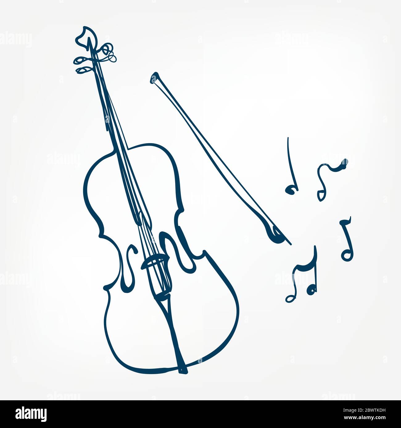 Cello Skizze Vektor Illustration isoliertes Design Element isoliert ...