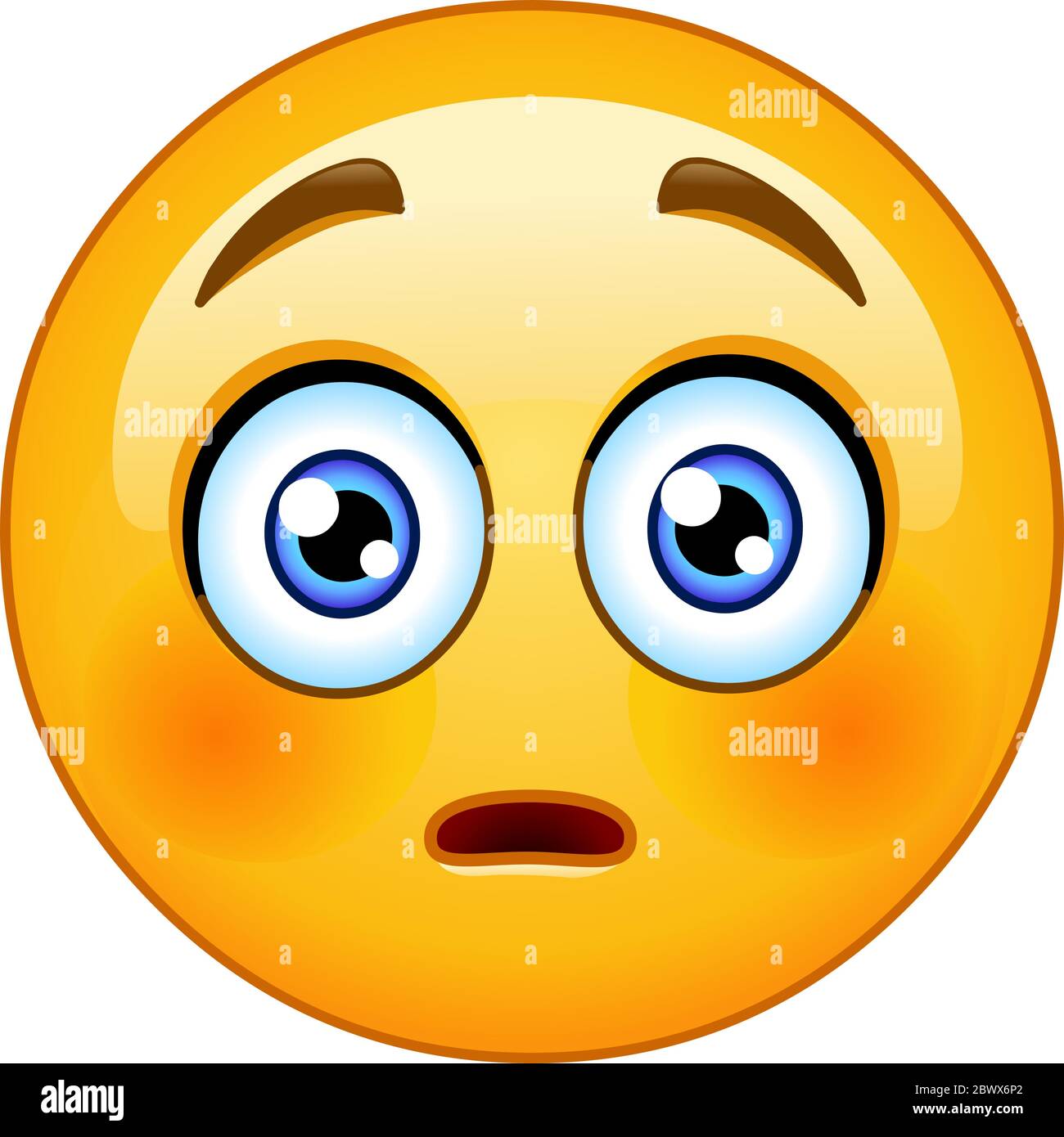 Peinlich Emoticon mit gespülten roten Wangen Stock-Vektorgrafik - Alamy