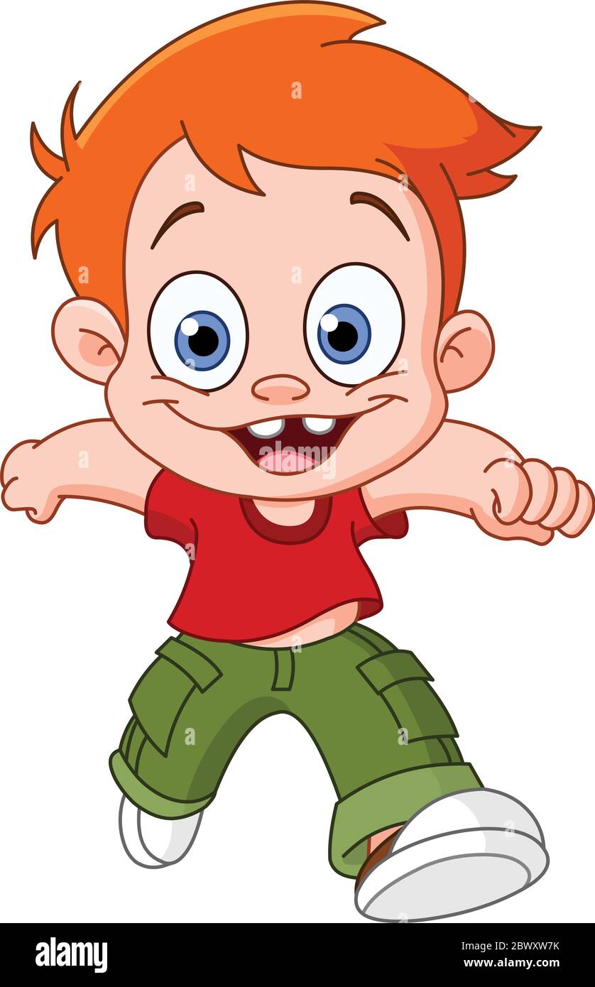Education Cartoon Boy Walking Back Stockfotos und -bilder Kaufen - Alamy