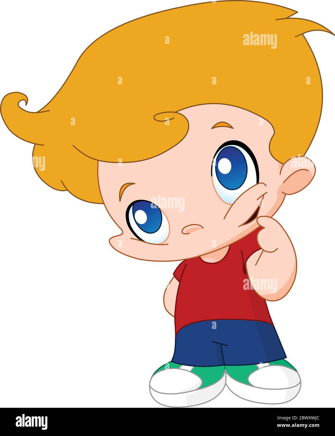 Cartoon shy boy Ausgeschnittene Stockfotos und -bilder - Alamy