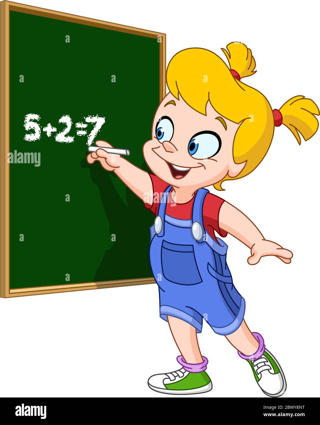 Happy cartoon schoolgirl blackboard -Fotos und -Bildmaterial in hoher ...