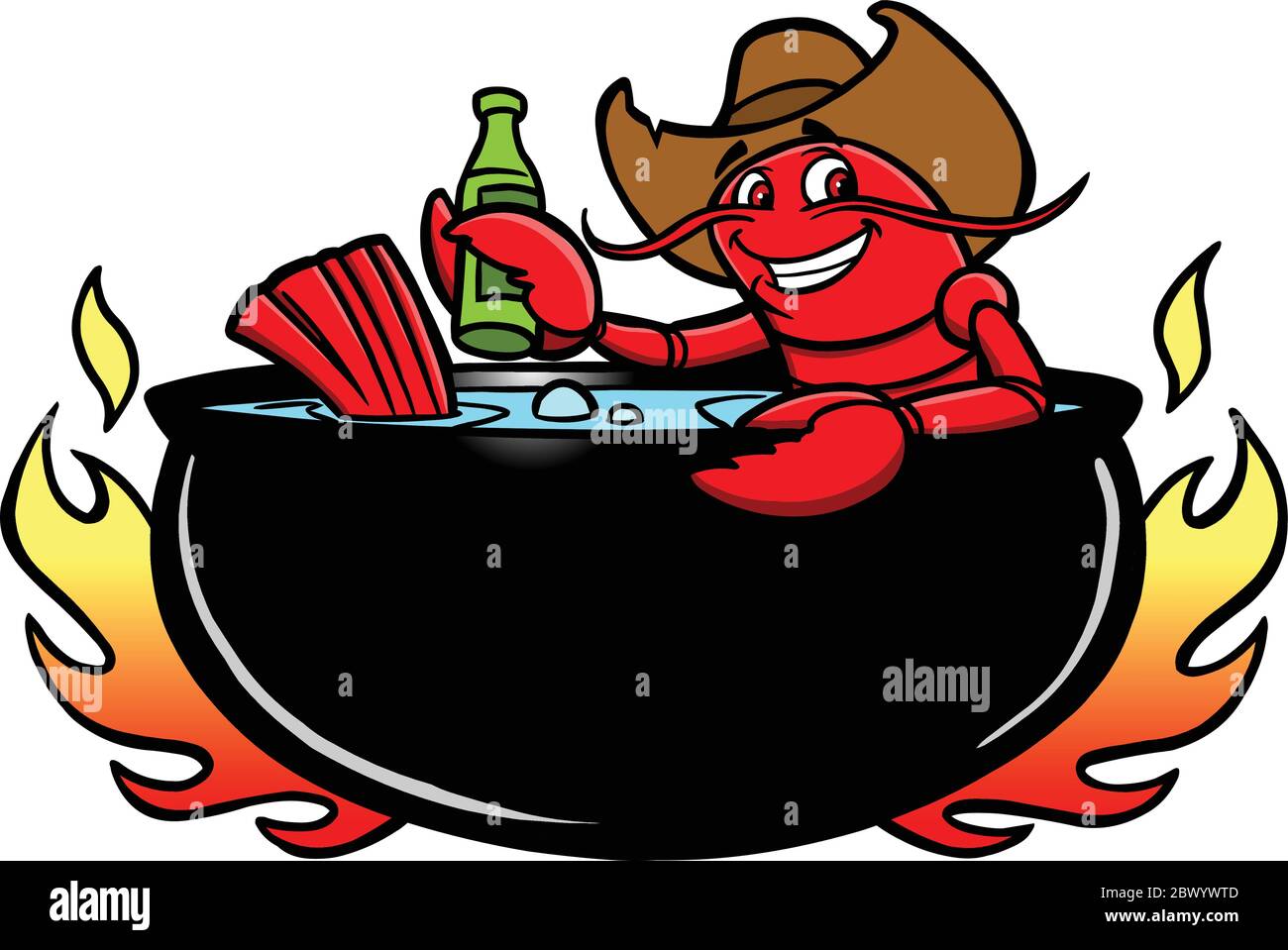 Crawfish Boil- A Cartoon Illustration of a Crawfish Boil Stock ...