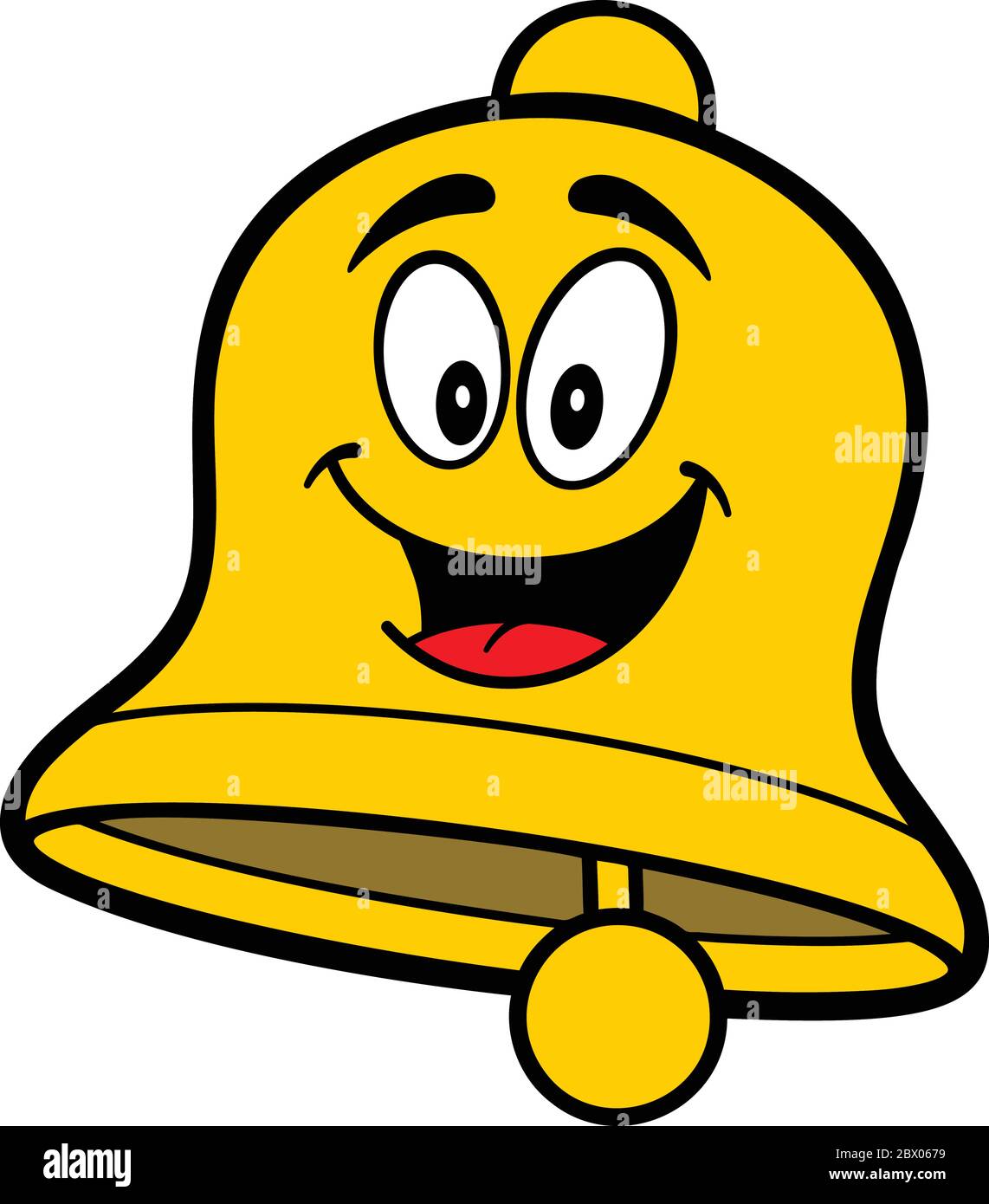 Schule Glocke Cartoon- EIN Cartoon Illustration einer Schule Glocke ...