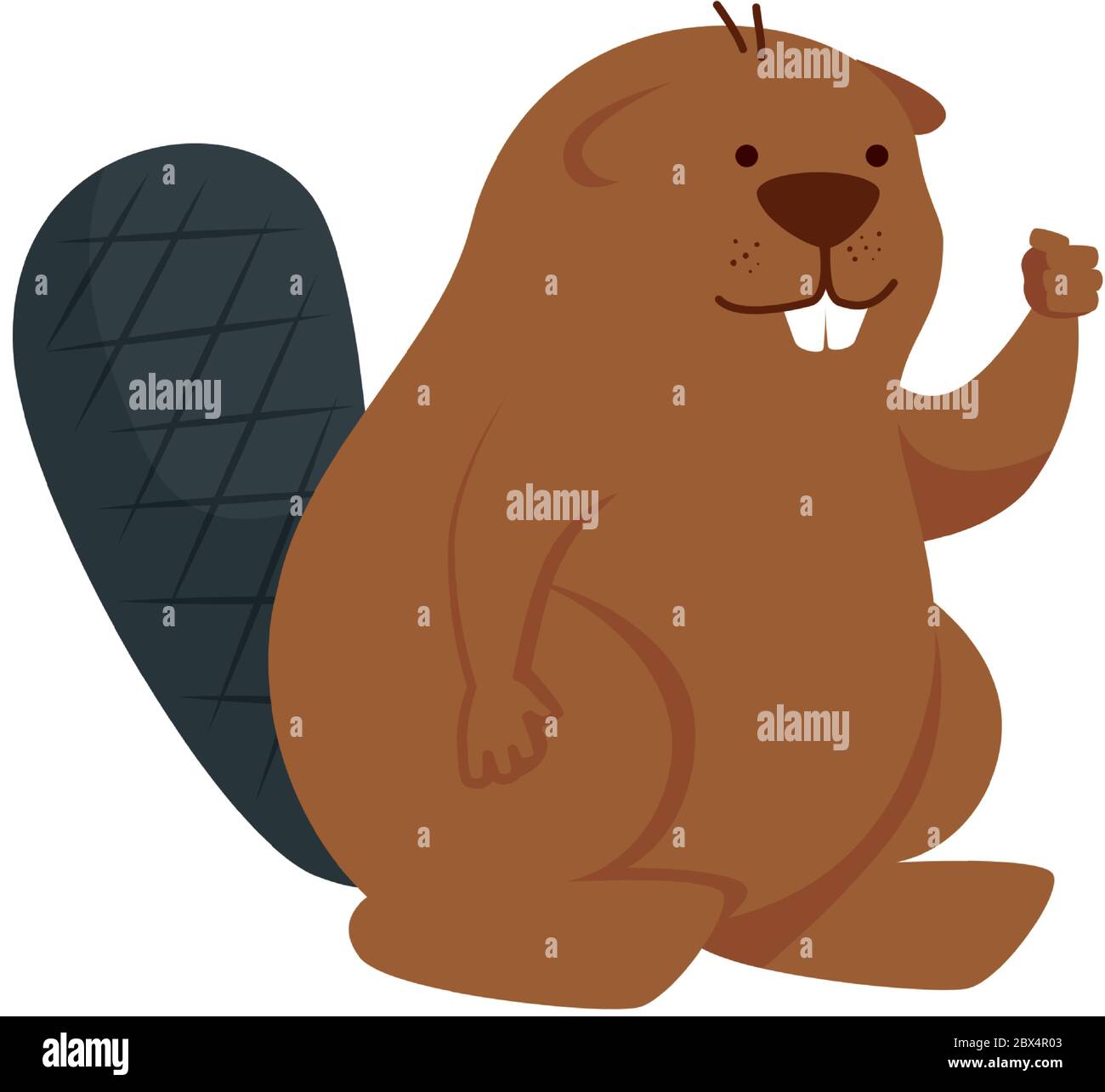 Niedlichen Biber Cartoon Vektor-Design Stock-Vektorgrafik - Alamy