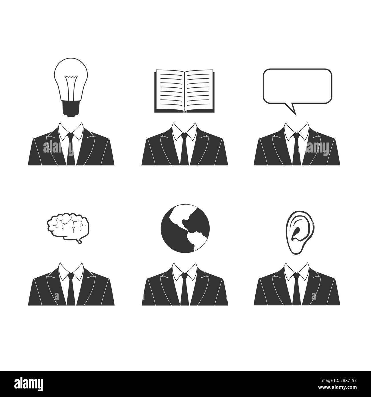 Bildung und Unternehmen einfaches Icon Set. Symbole für Wissen, Erfolg ...