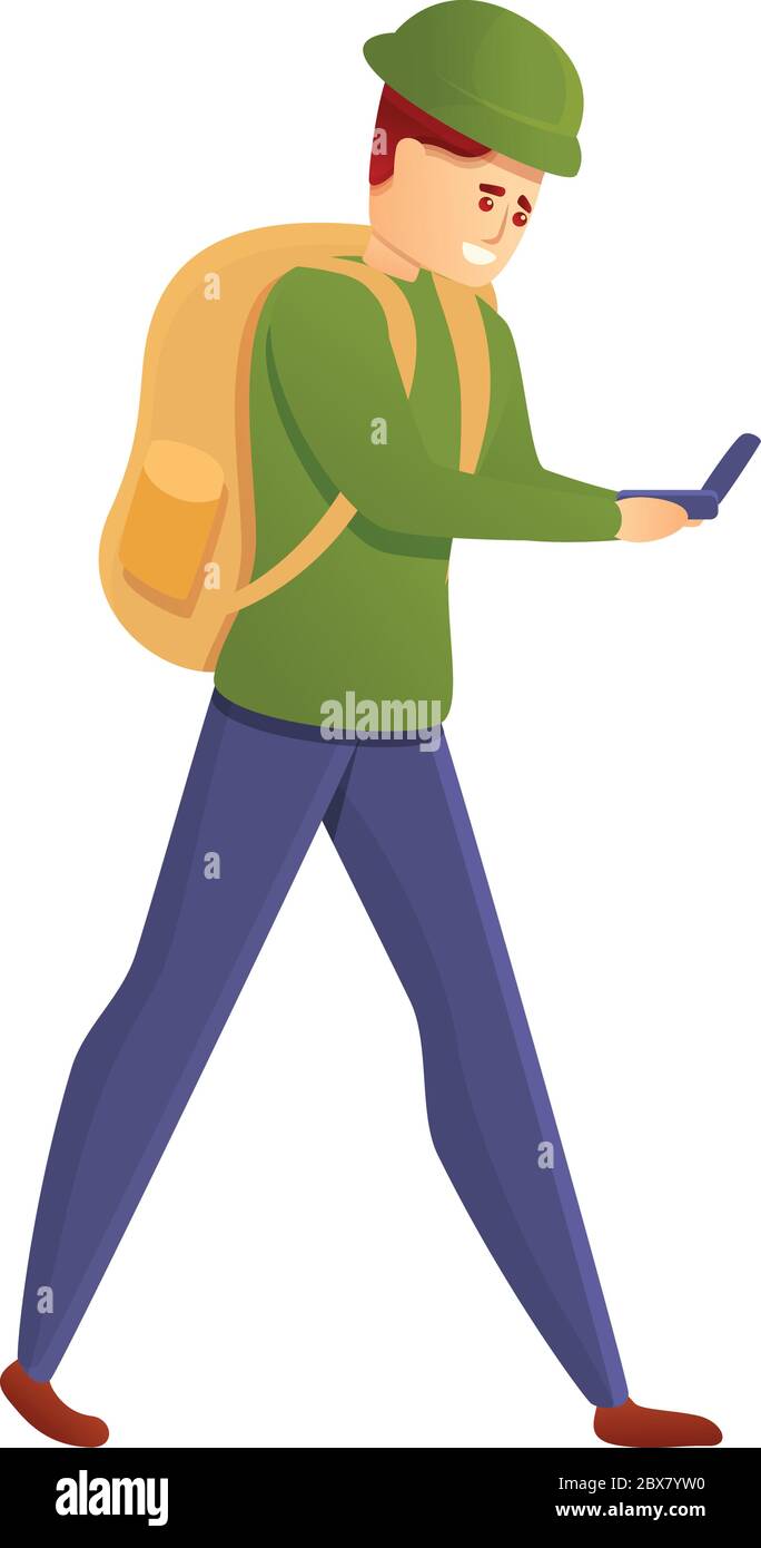 Explorer Boy-Symbol. Cartoon des Entdecker Junge Vektor-Symbol für Web ...