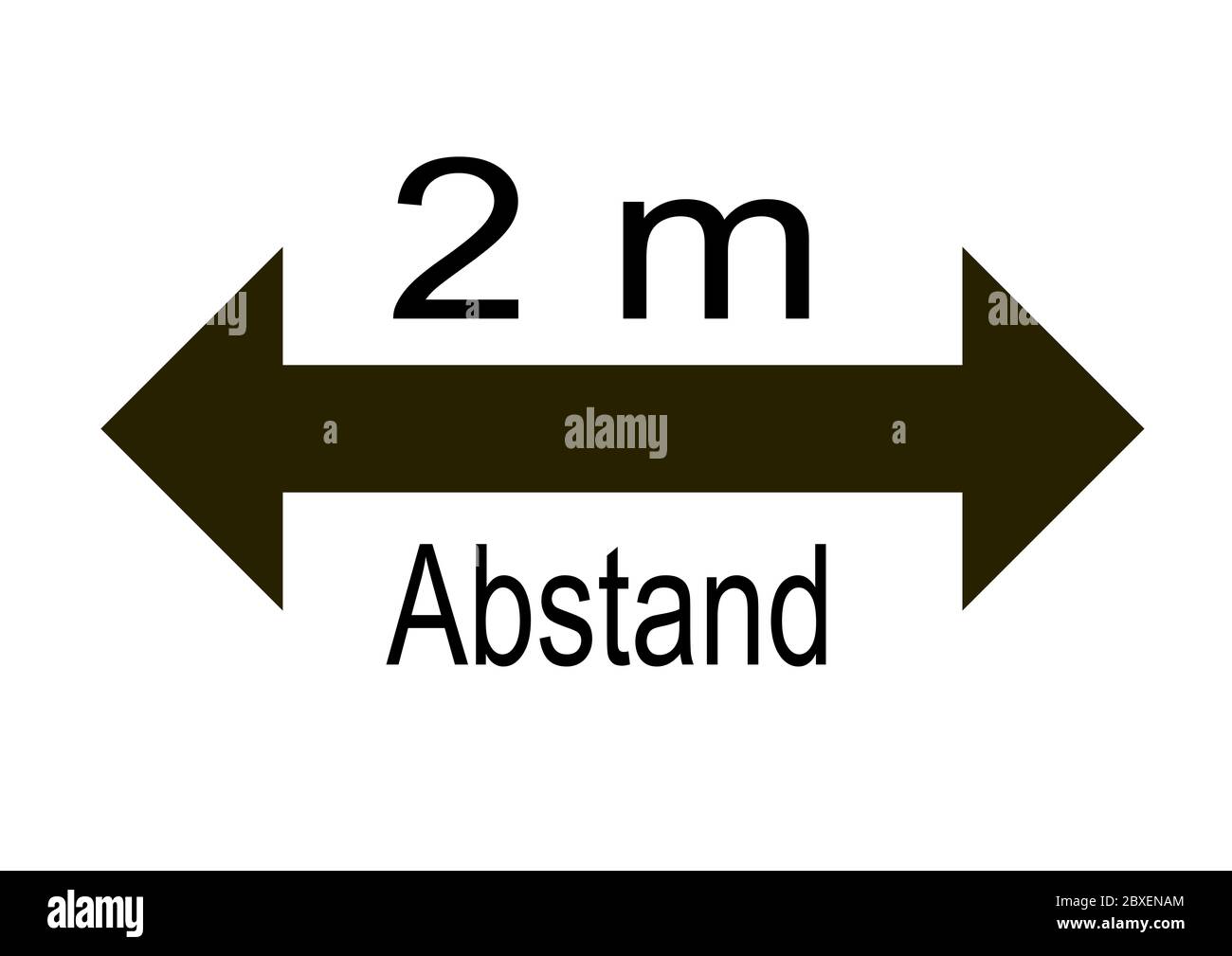 Schild Bitte Abstand halten, Mindestabstand wegen Coronavirus, Pfeil ...