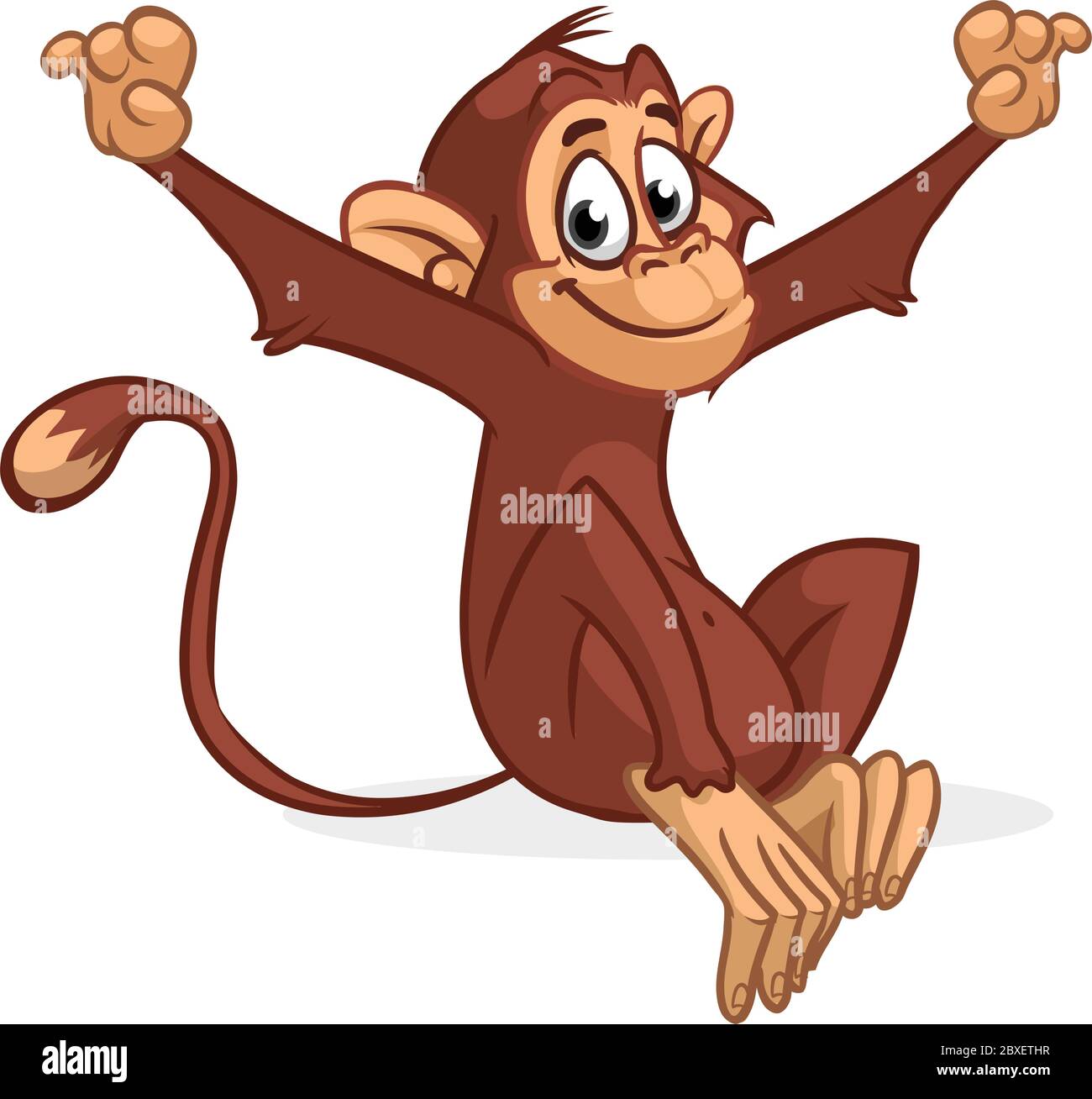 Lustige Affe Vektor Illustration In Spaß Cartoon Style Design Stock ...