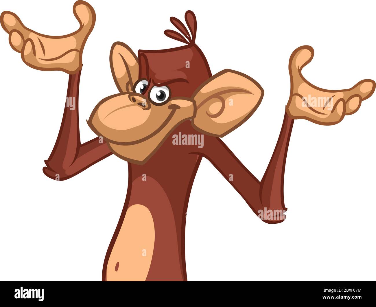 Cartoon Affe Schimpanse. Vektor-Illustration von glücklichen Affen ...