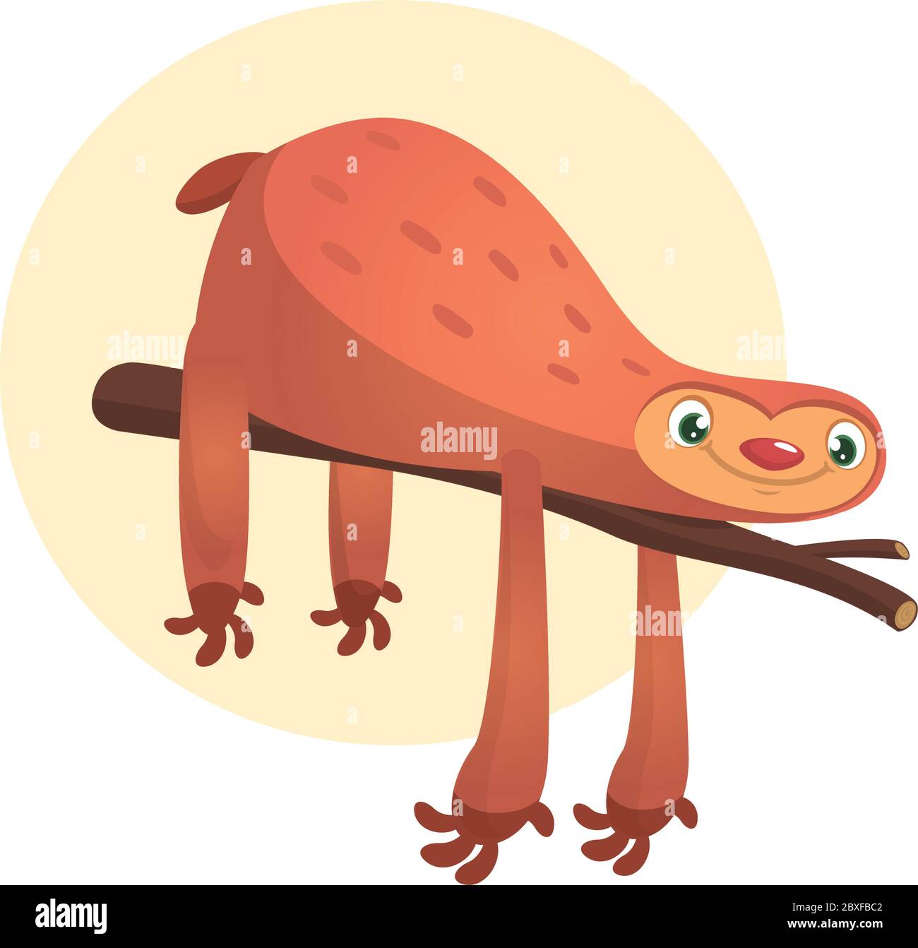 Cartoon Faultier Tier, Vektor Tier Illustration Stock-Vektorgrafik - Alamy