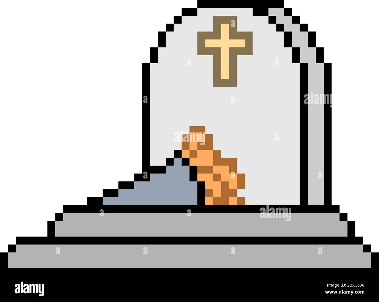 vektor Pixel Art Grab isoliert Stock-Vektorgrafik - Alamy