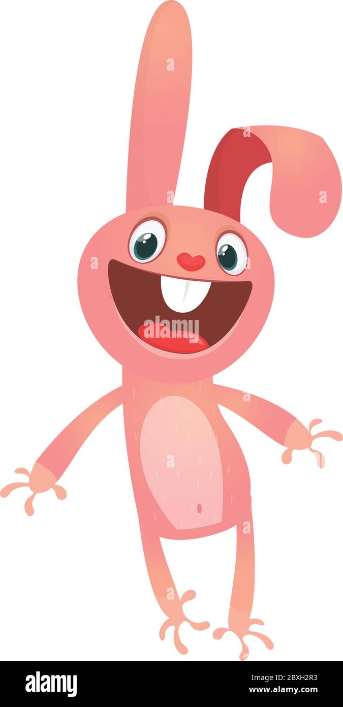 Vektor-Illustration von Cartoon Hase Hase Hopping Stock-Vektorgrafik ...