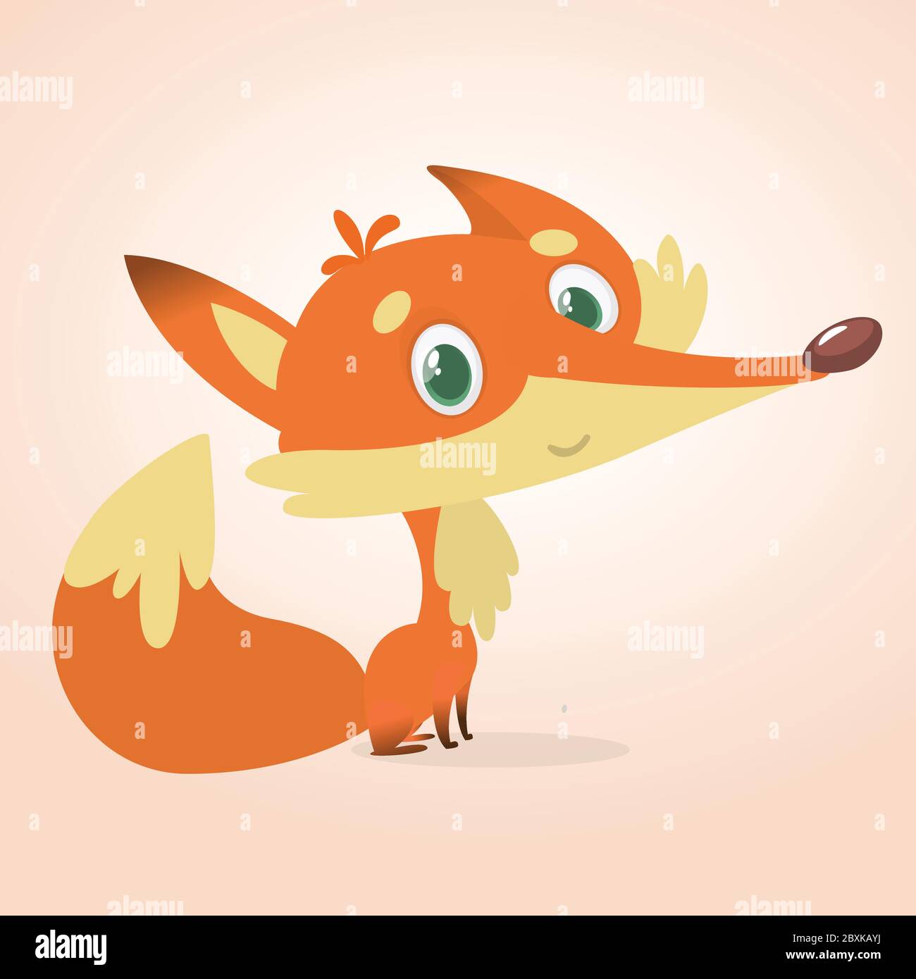 Cartoon Fuchs Charakter. Vektor-Illustration von Fuchs isoliert Stock ...